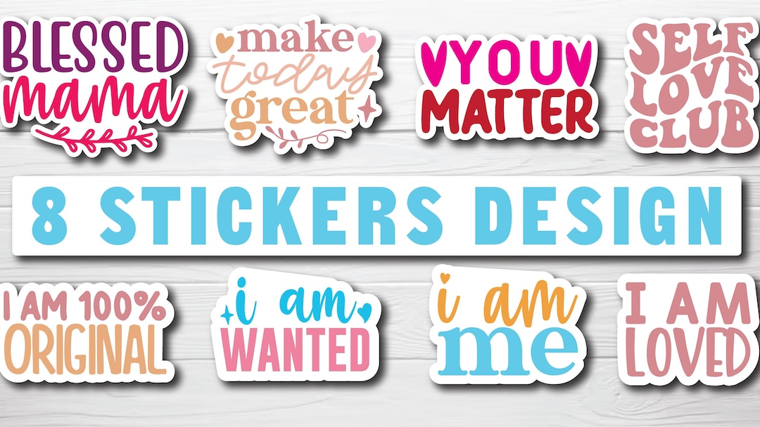 Inspirational Quotes Bundle PNG PDF, Inspiration Stickers Design, Self ...