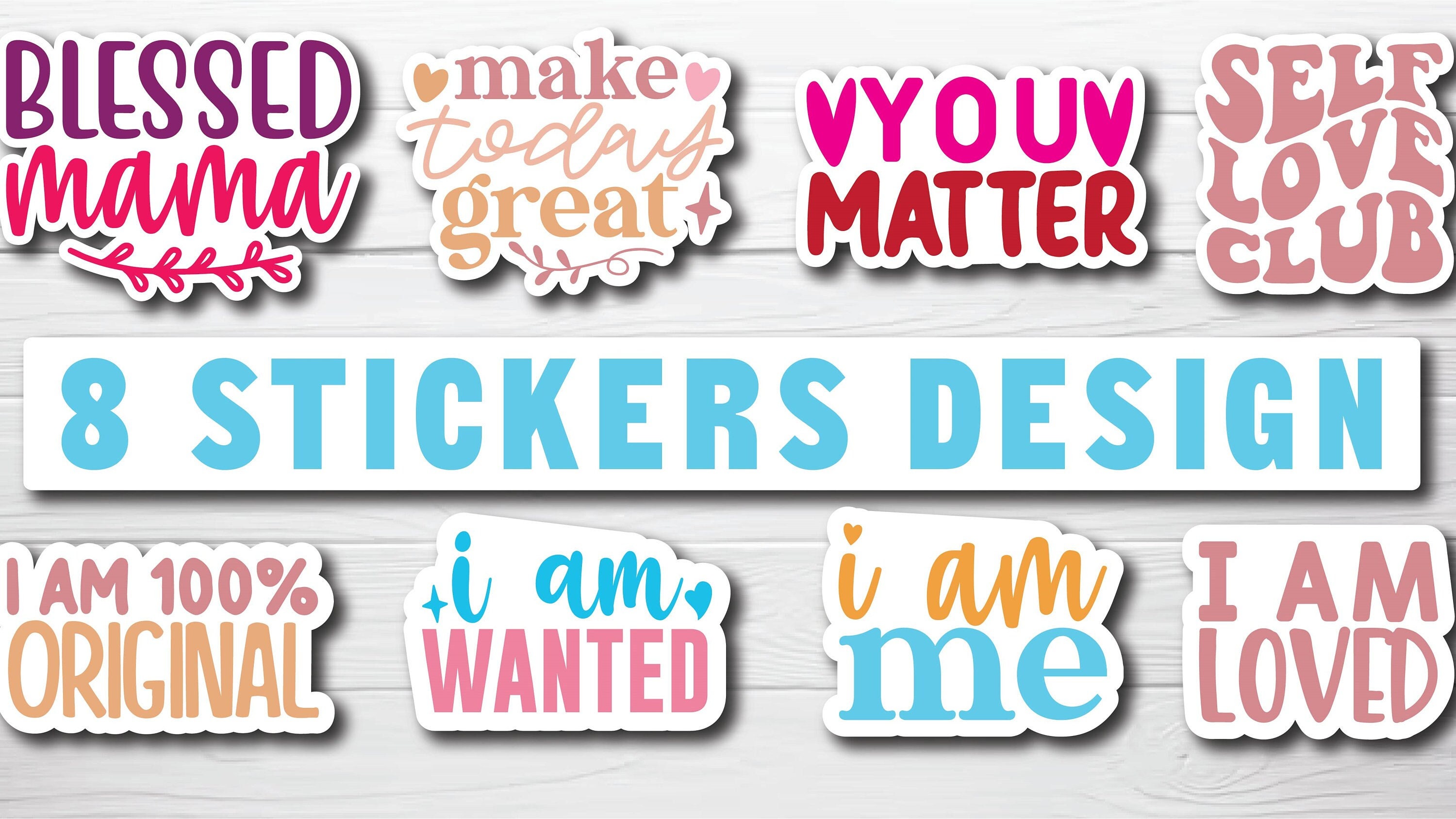 Inspirational Quotes Bundle PNG PDF, Inspiration Stickers Design, Self ...