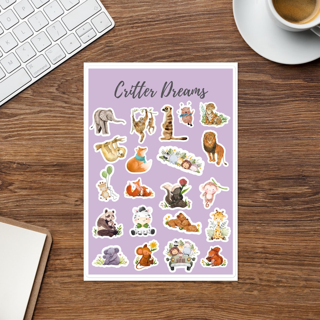 Minimalist Animal Sticker Bundle – Watercolor Wildlife Vinyl Stickers ...