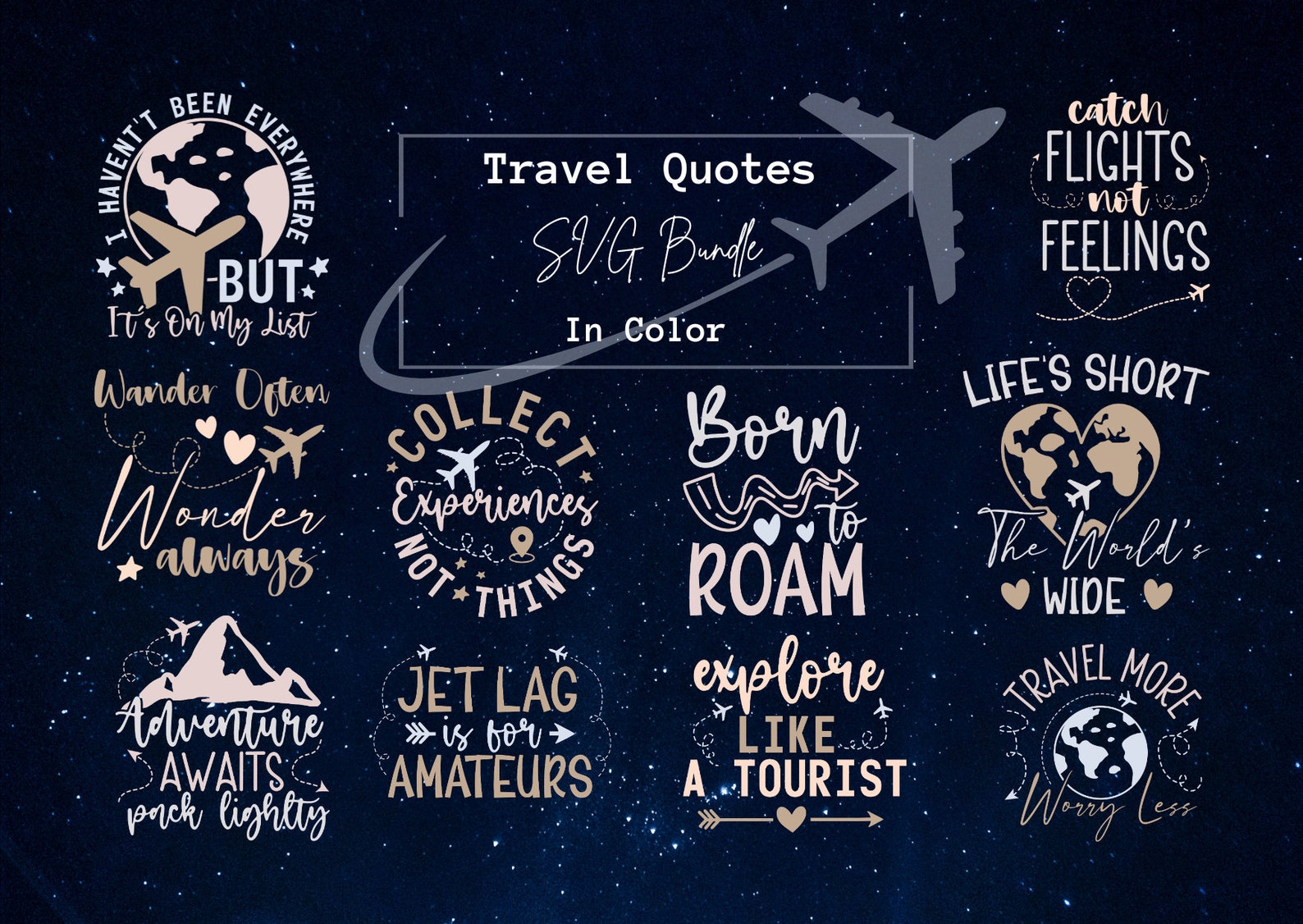 Travel Quotes Graphic Bundle, Travel Png Svg Eps Bundle, Traveling ...