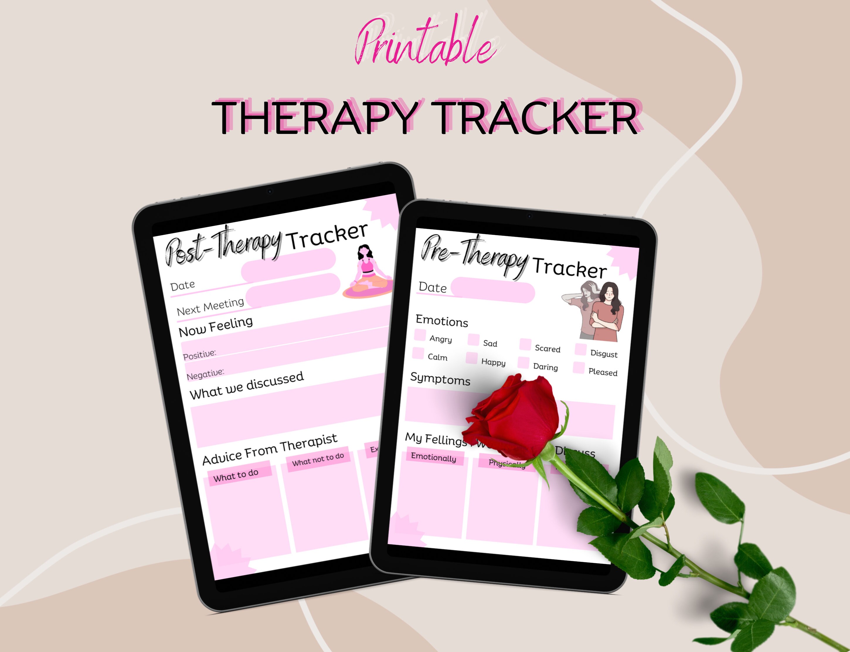 Pre Therapy Tracker Post Therapy Tracker Pink Tracker - Etsy