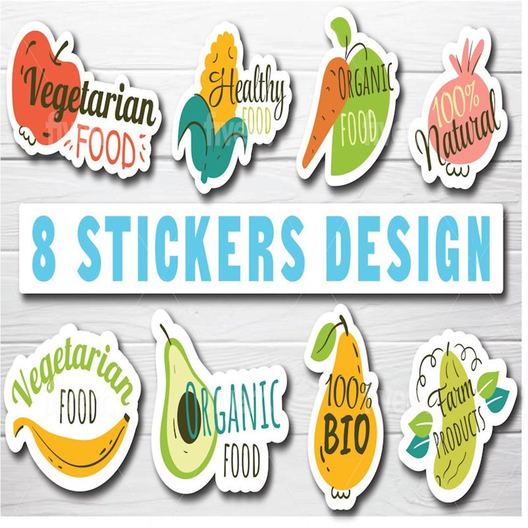 Vegan Food Sticker Bundle - Plant Motivation for Your Kitchen and ...
