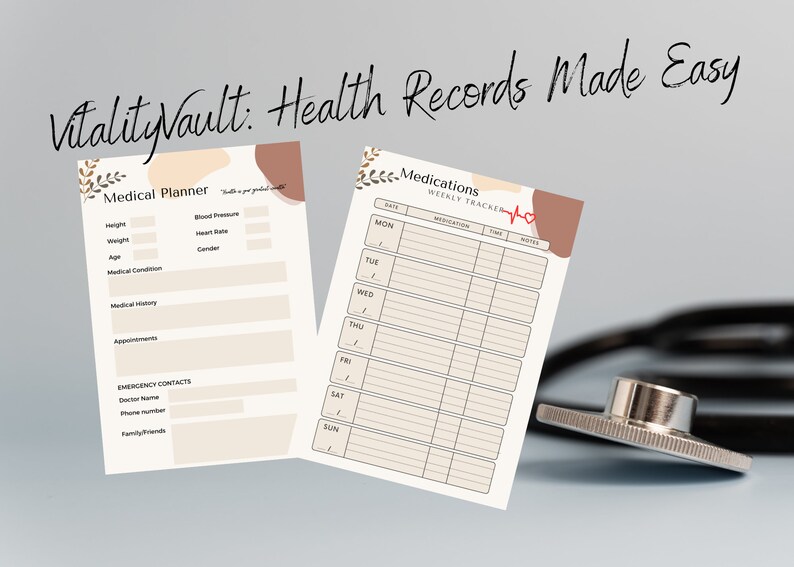 Medication Planner, Medical Planner, Aesthetic Printable Planner ...