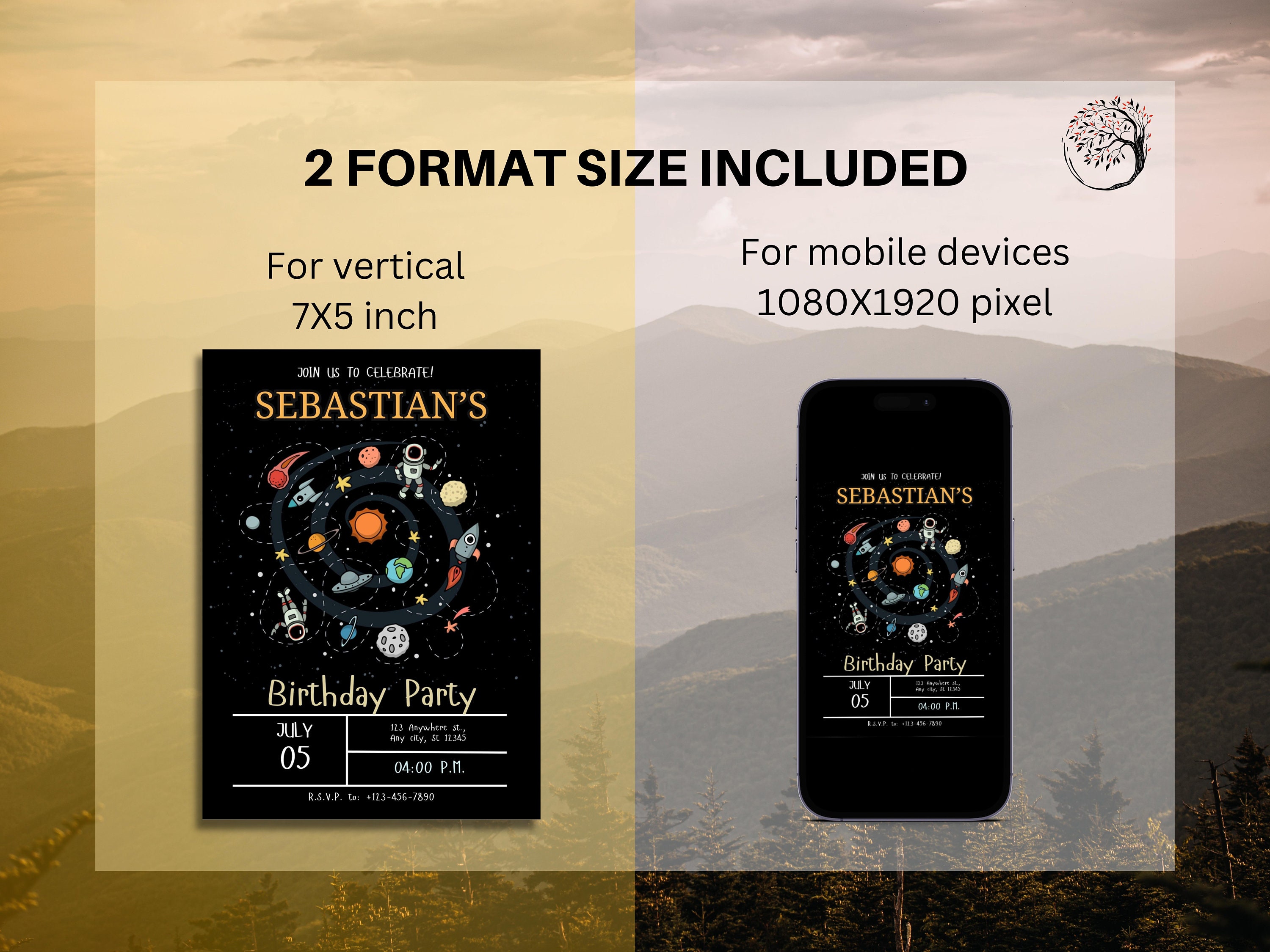Editable Outer Space Birthday Invitation Template, Galaxy Invite ...