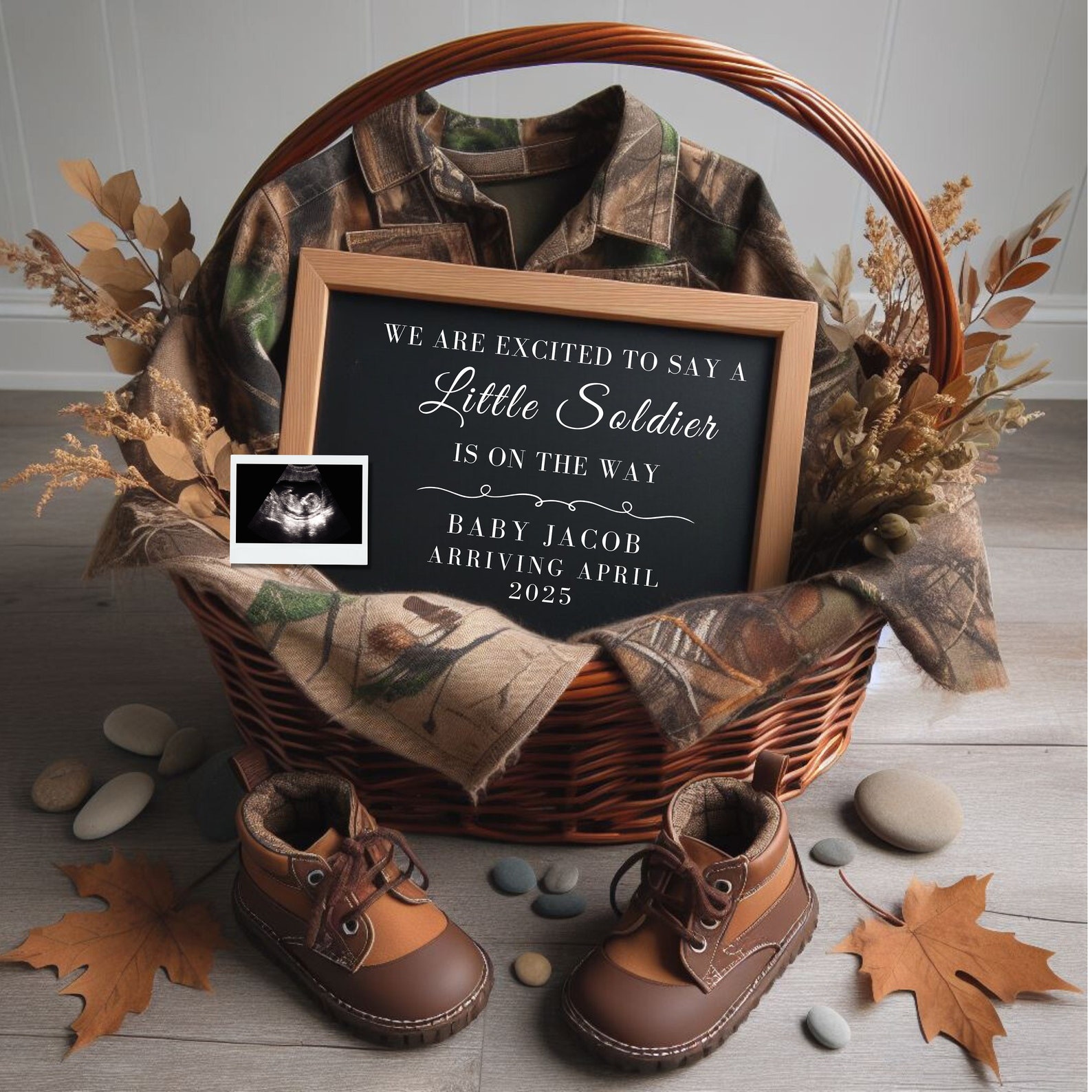 Military Pregnancy Announcement Digital, 4th of July Baby Announcement ...
