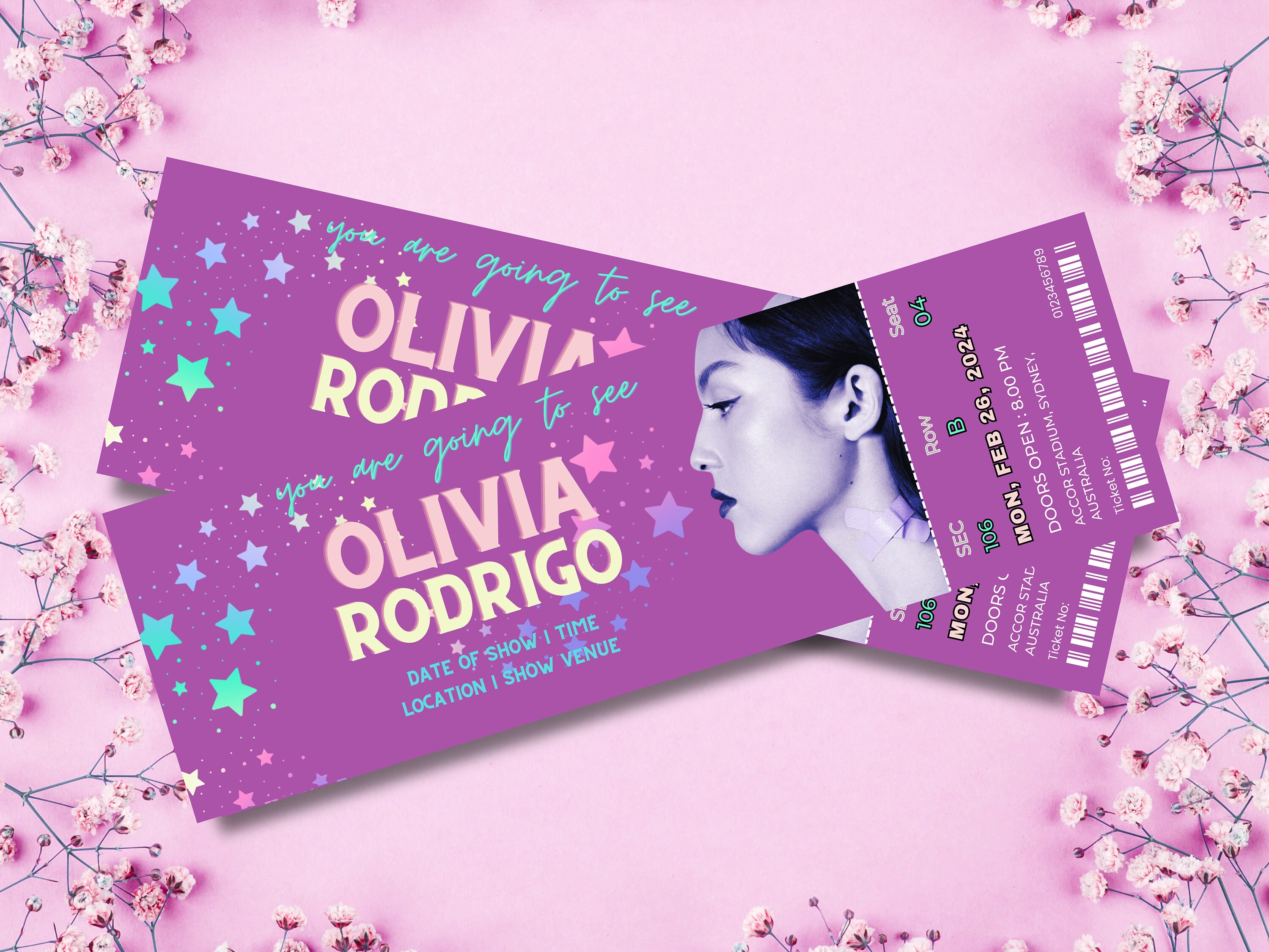Guts Tour Ticket, Olivia Rodrigo Tour Ticket, Guts World Tour, Concert ...