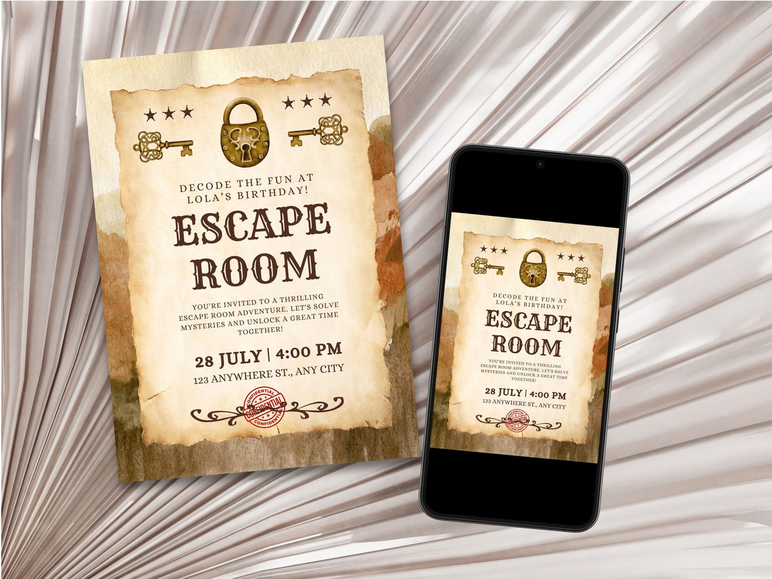 Escape Room Birthday Invitation, Escape Room Party Invite Template ...