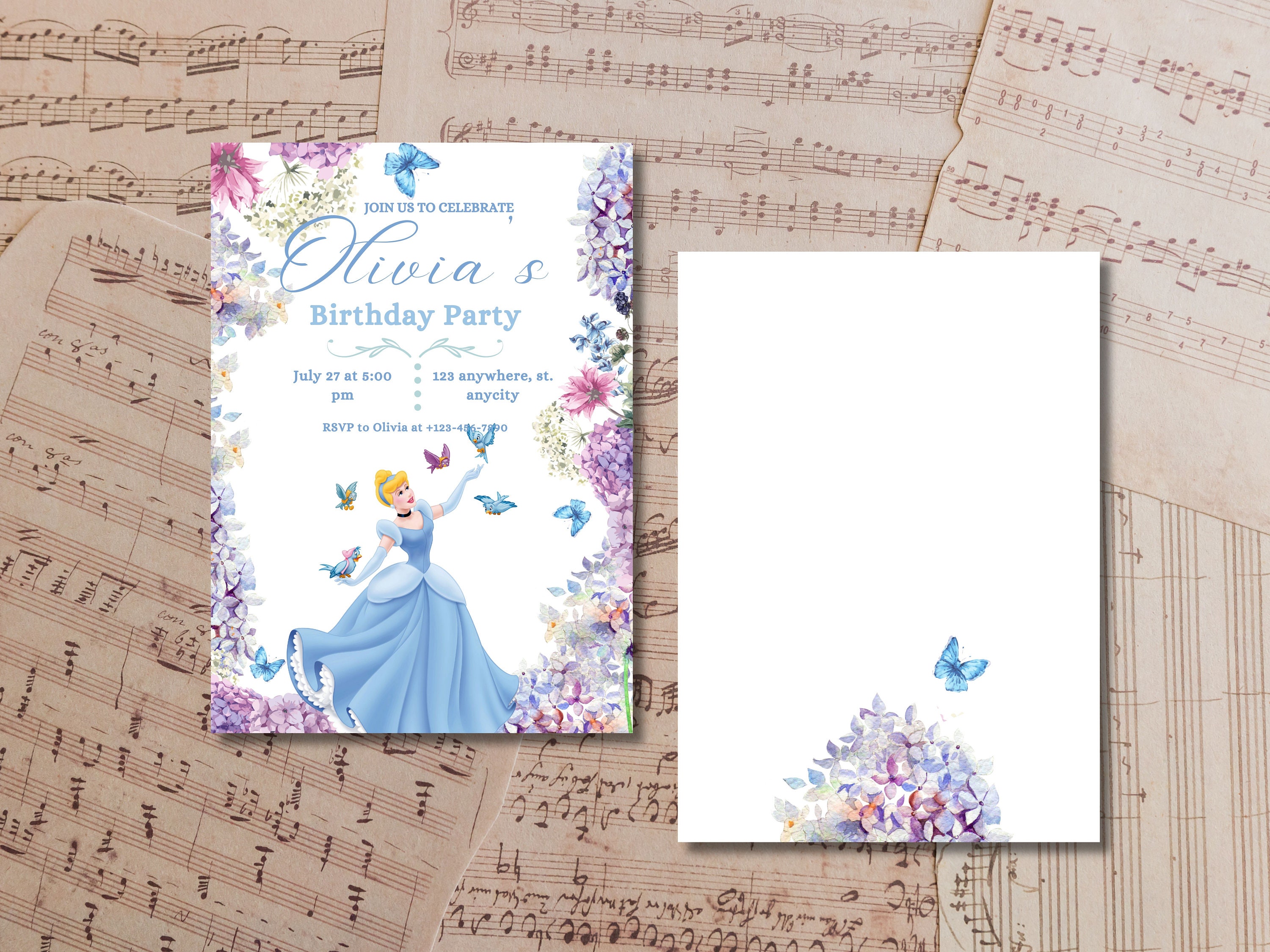 Cinderella Birthday Invitation, Princess Birthday Invitation Printable ...