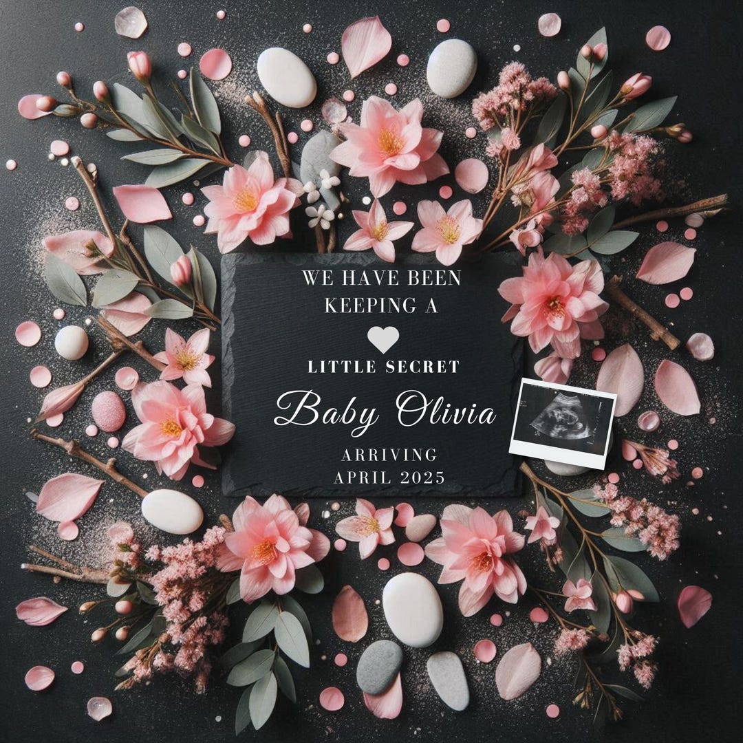 Digital Pregnancy Announcement, Girl, Boy, Pregnancy Reveal, Social ...
