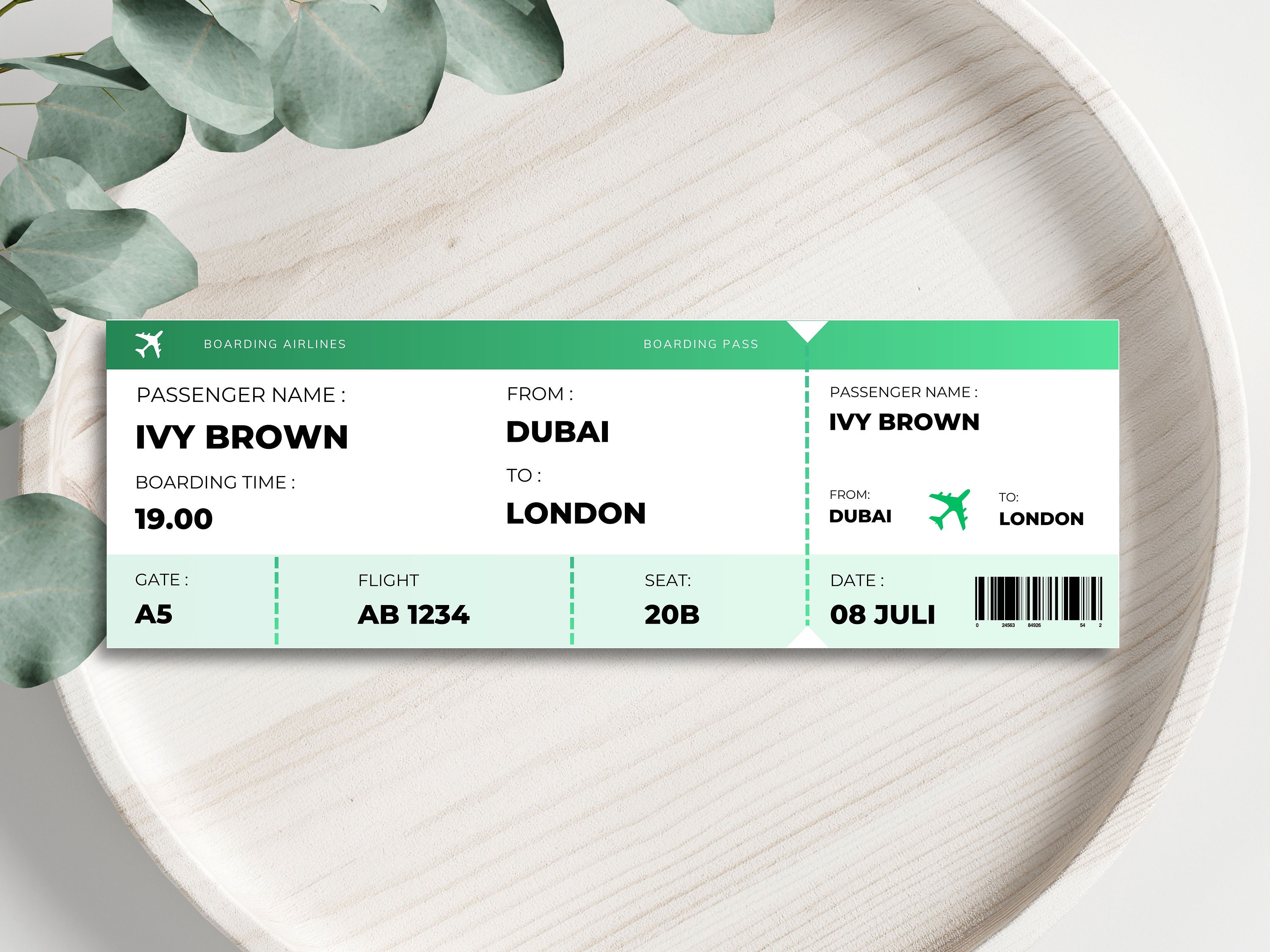 Editable Boarding Pass Template, Plane Ticket, Customizable Plane ...