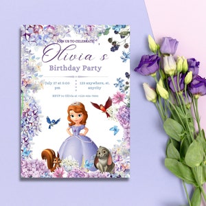 Princess Sofia Invitation, EDITABLE Sofia Birthday Invite, Sofia the ...
