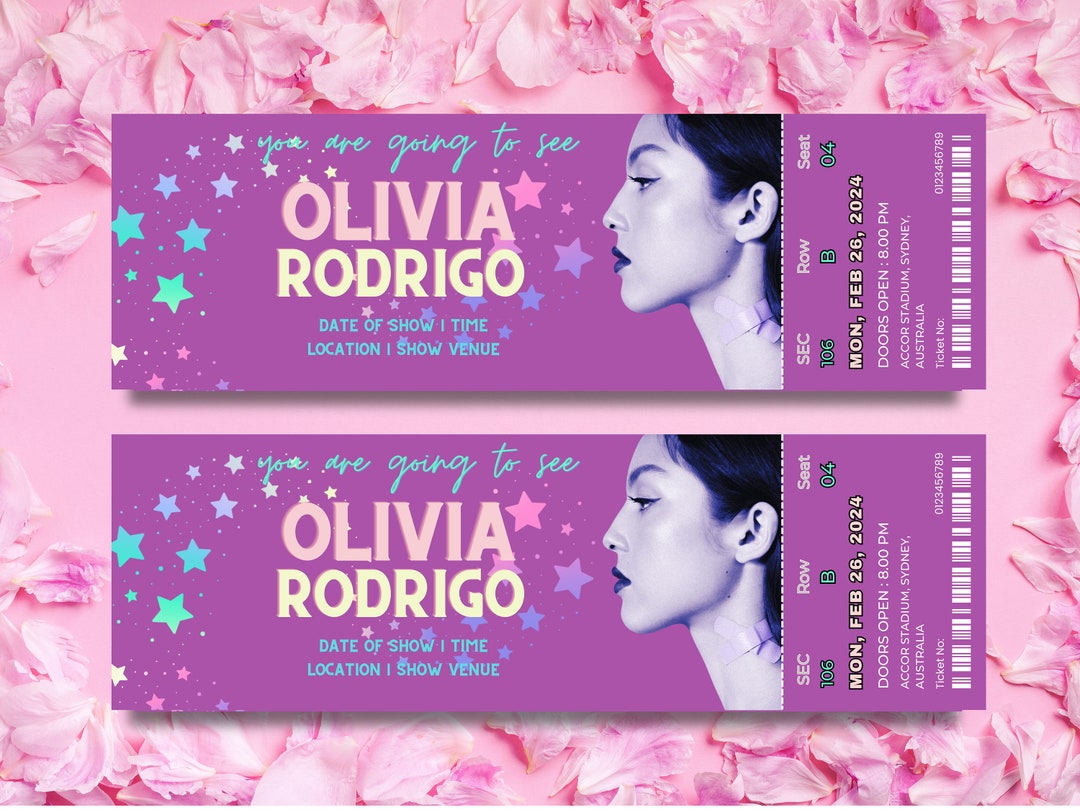 Guts Tour Ticket, Olivia Rodrigo Tour Ticket, Guts World Tour, Concert ...