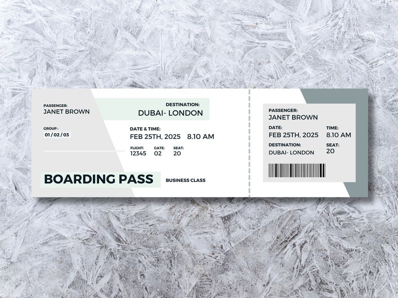 Editable Boarding Pass Template, Plane Ticket, Customizable Plane ...