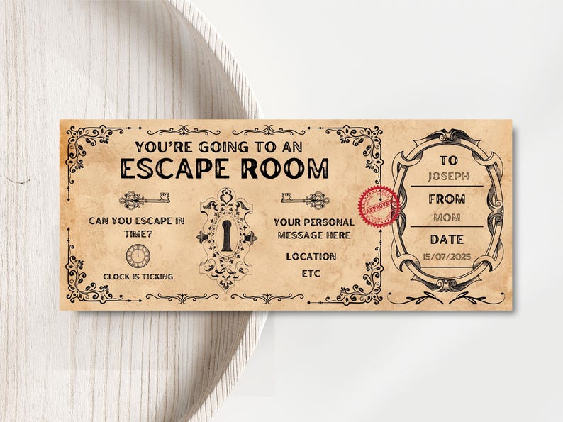 Escape Room Ticket Invitation Template (digital Download) - Etsy