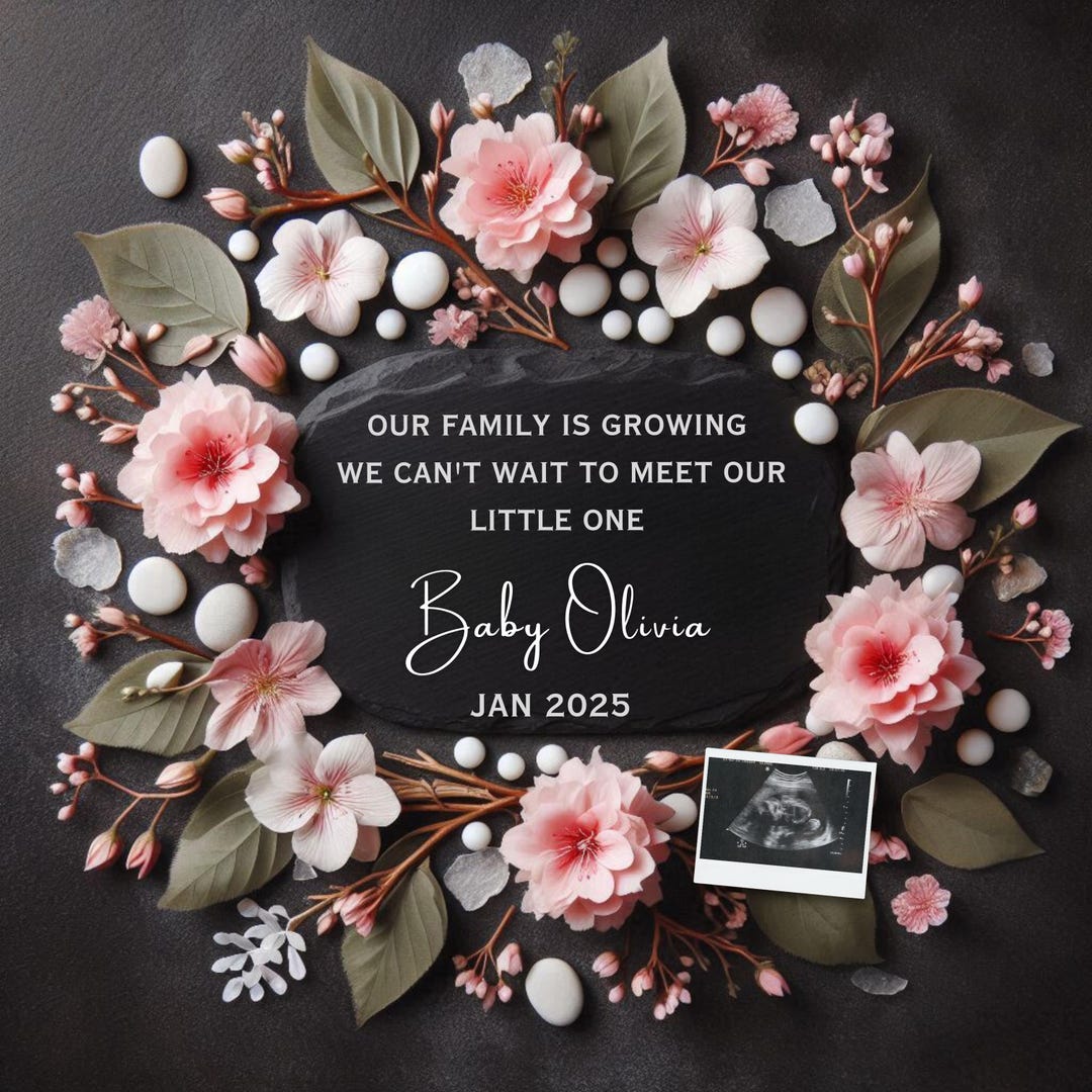 Girl Pregnancy Announcement Social Media Facebook Instagram With ...