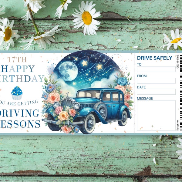 Printable Driving Lesson Voucher - Etsy UK