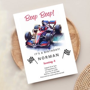 Racing Birthday Invitation Boy Digital Mobile Phone Electronic Email ...