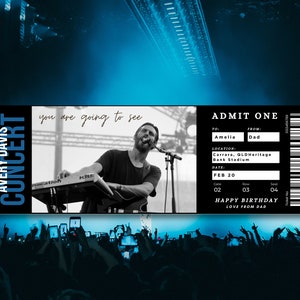 Editable Concert Ticket Template, Custom Concert Ticket Gift, DIY Event ...