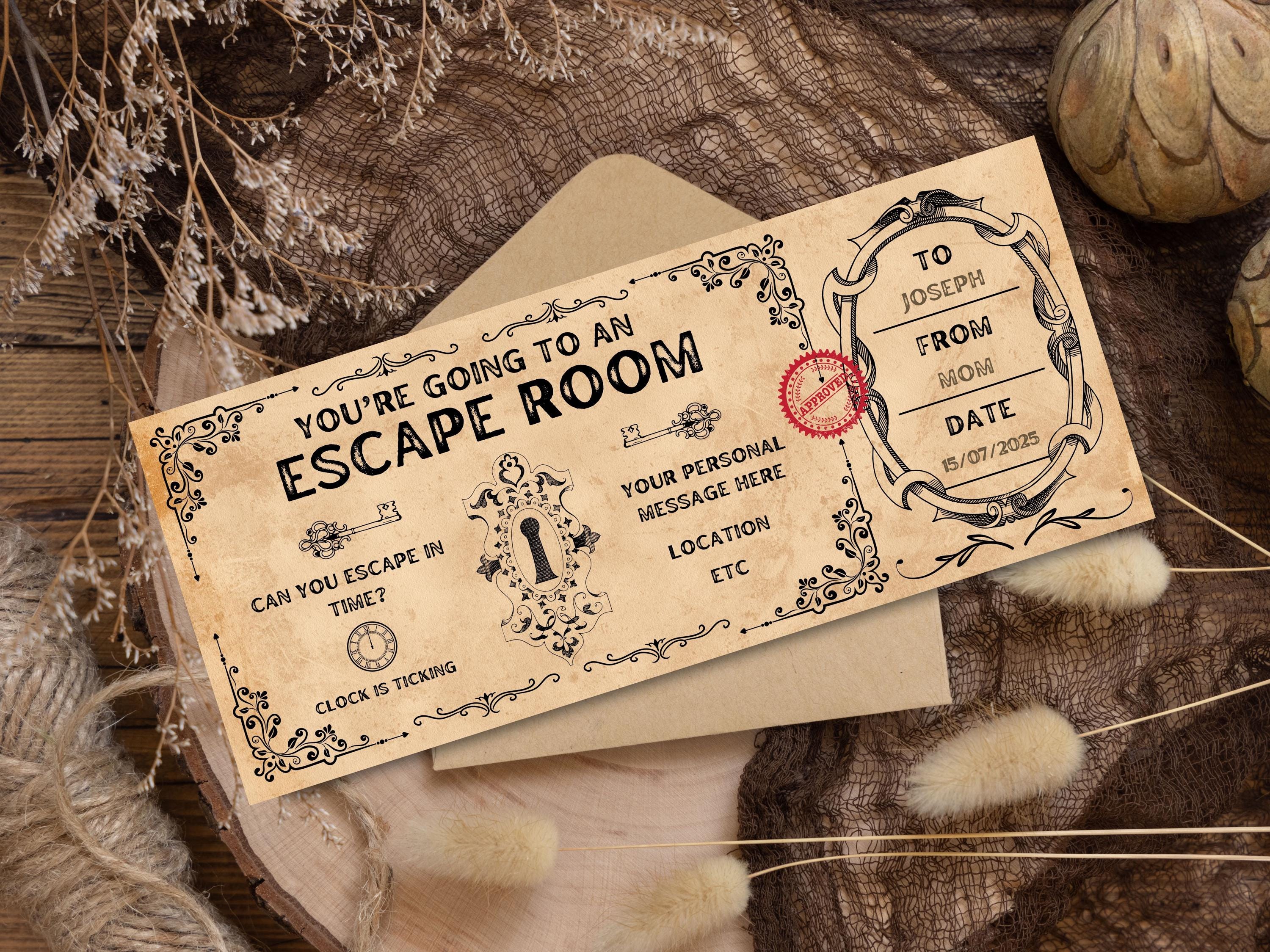 Escape Room Ticket Invitation Template (digital Download) - Etsy