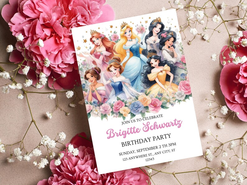 Princess Birthday Invitation Royal Girl Celebration Invite Magical ...