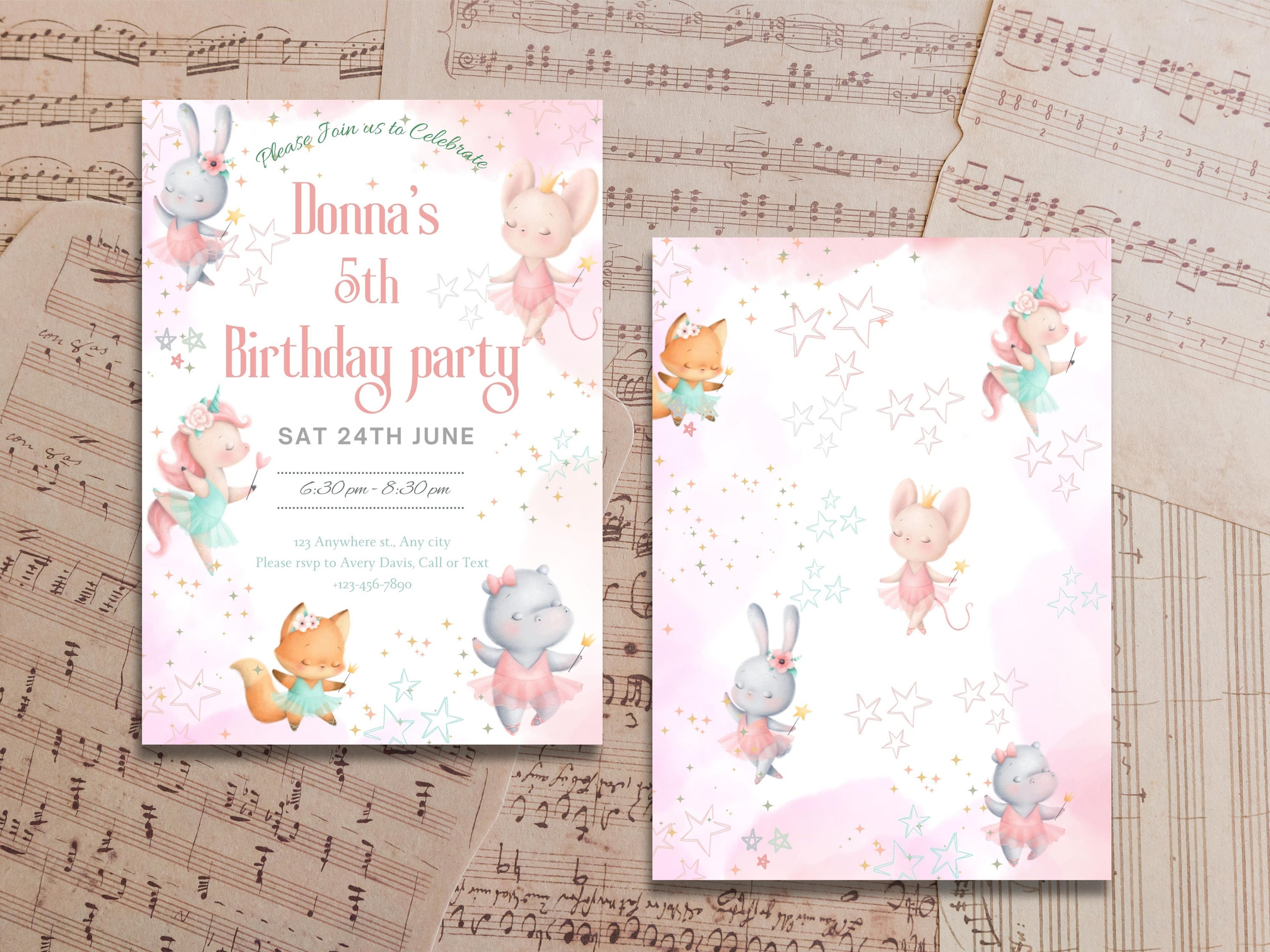 Editable Ballerina Invitation Ballerina Birthday Invitation Card ...