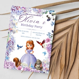 Princess Sofia Invitation, EDITABLE Sofia Birthday Invite, Sofia the ...