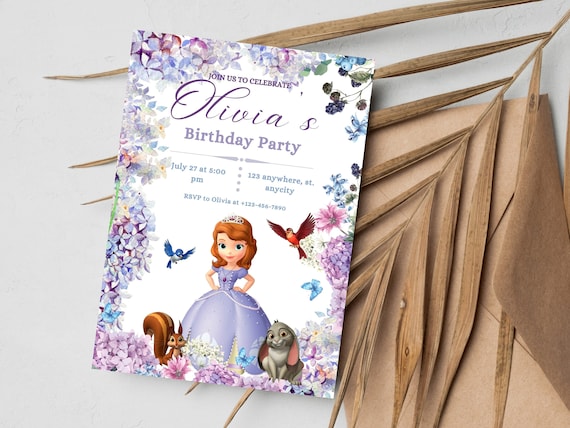 Sofia The First Handmade Invitations
