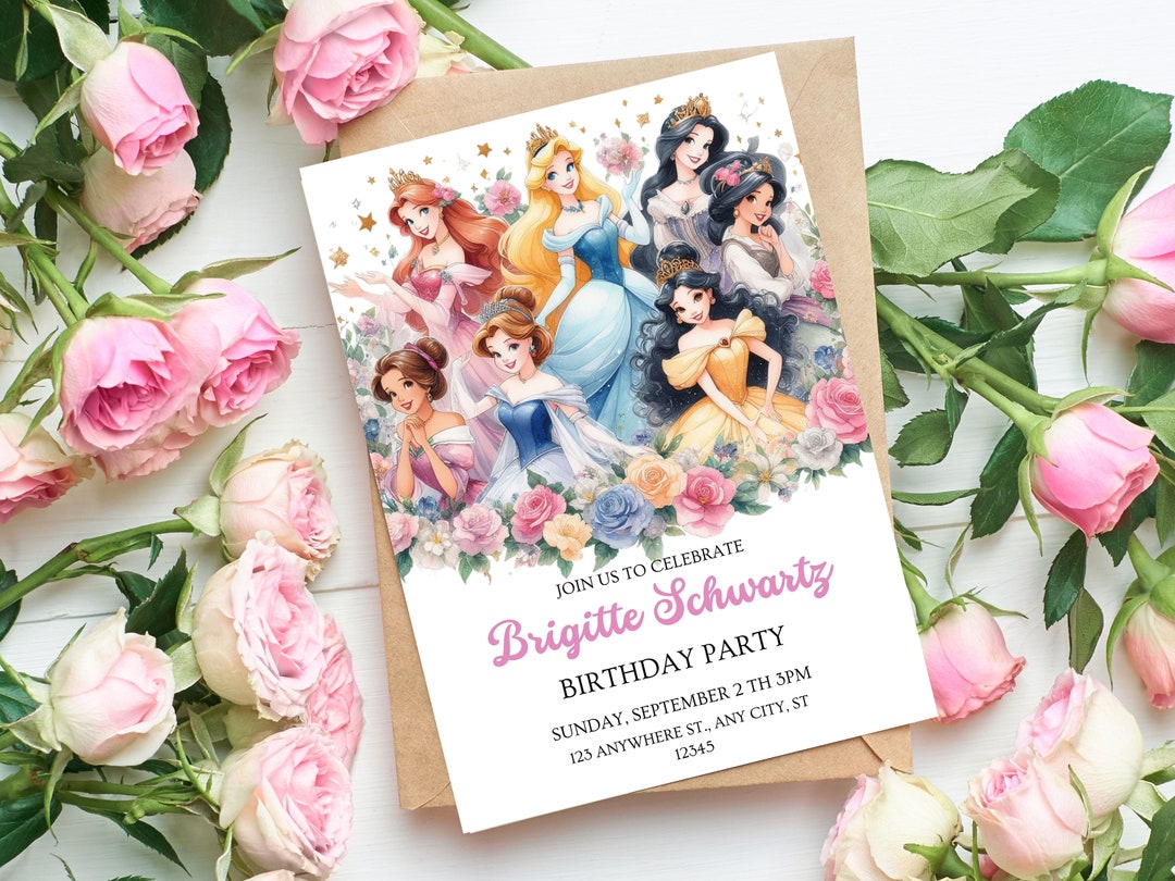 Princess Birthday Invitation Royal Girl Celebration Invite Magical ...