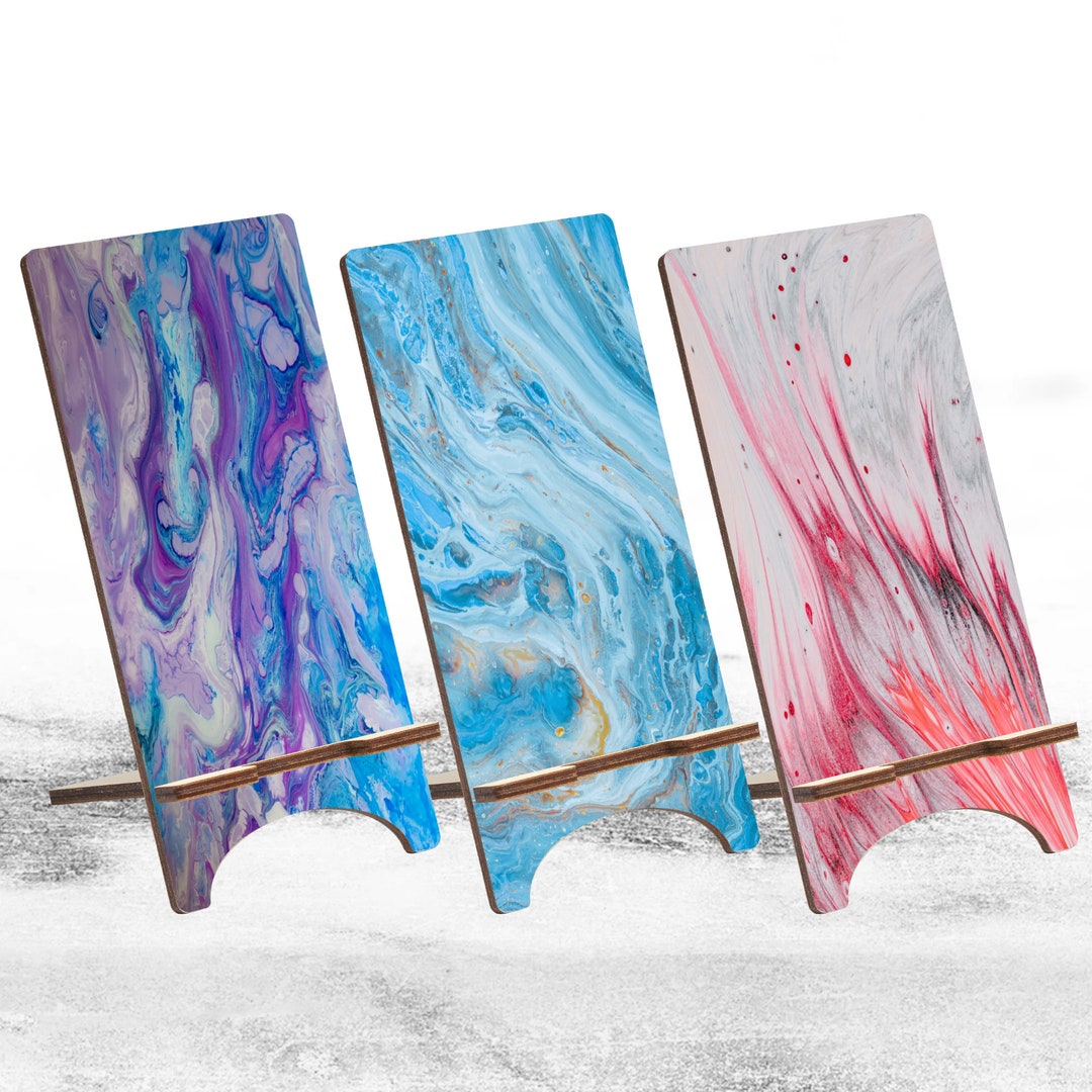 Rainbow Splash Wood Phone Stand, Color Splash Holder for iPhone 14 13 ...