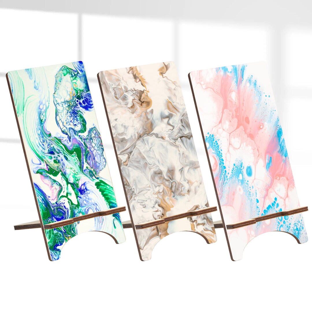 Visual Art Wood Phone Stand, Decorative Holder for iPhone 14 13 12 11 ...