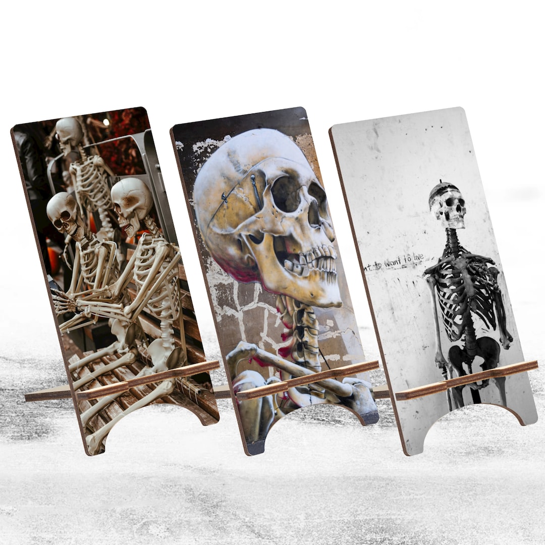 Skeleton Wood Phone Stand, Death Holder for iPhone 14 13 12 11 Pro Max ...