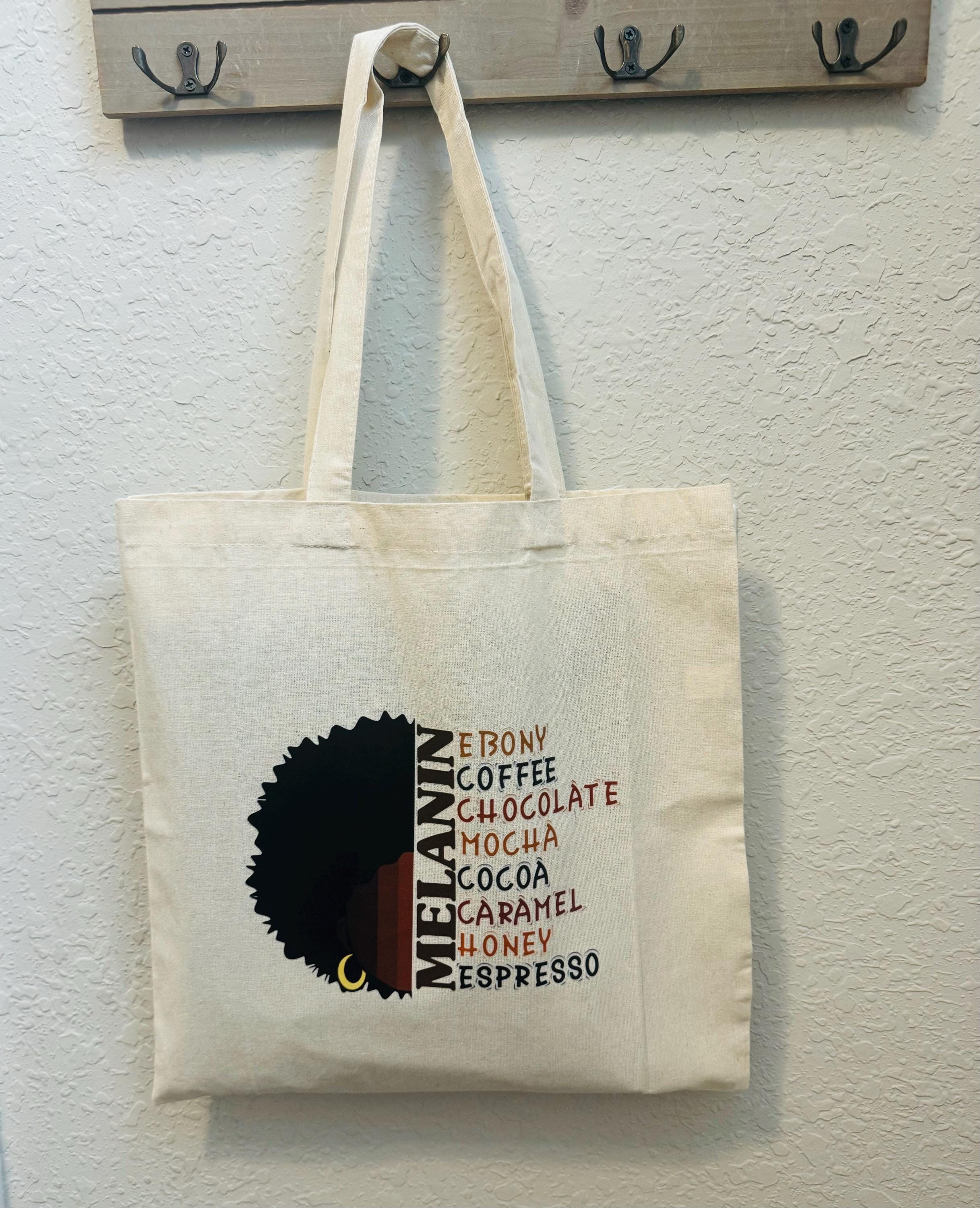 Melanin Tote Bag | Canvas Tote Bags | Melanin Bag | Reusable Eco Bag ...