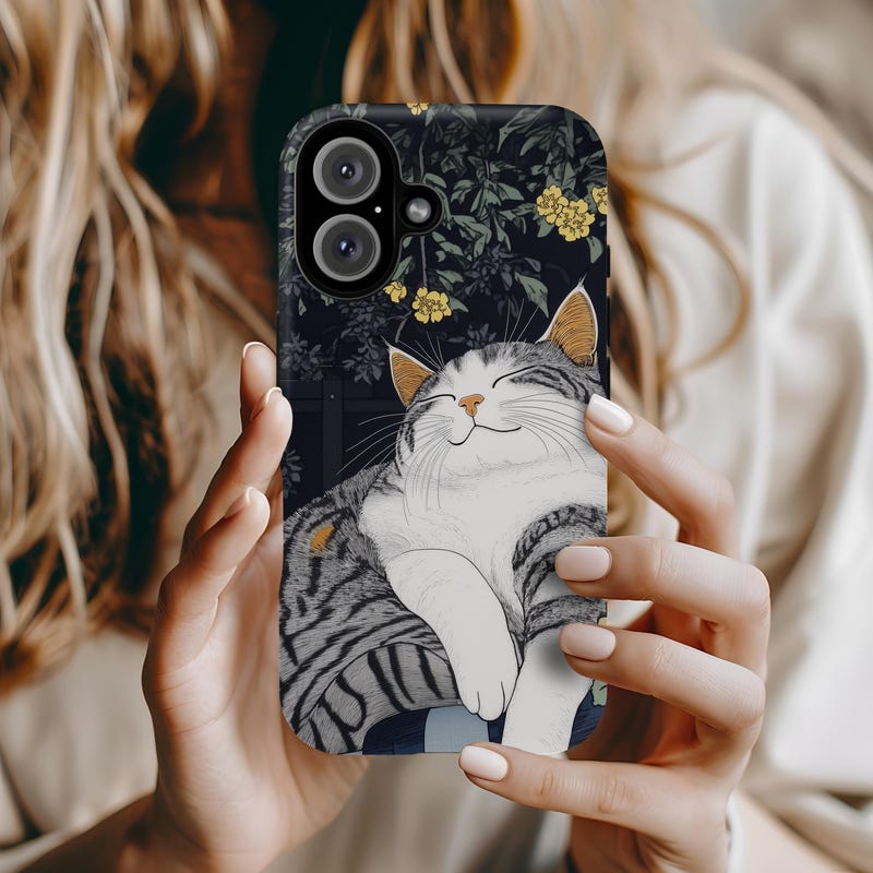 Cute Cat Phone Case - Etsy