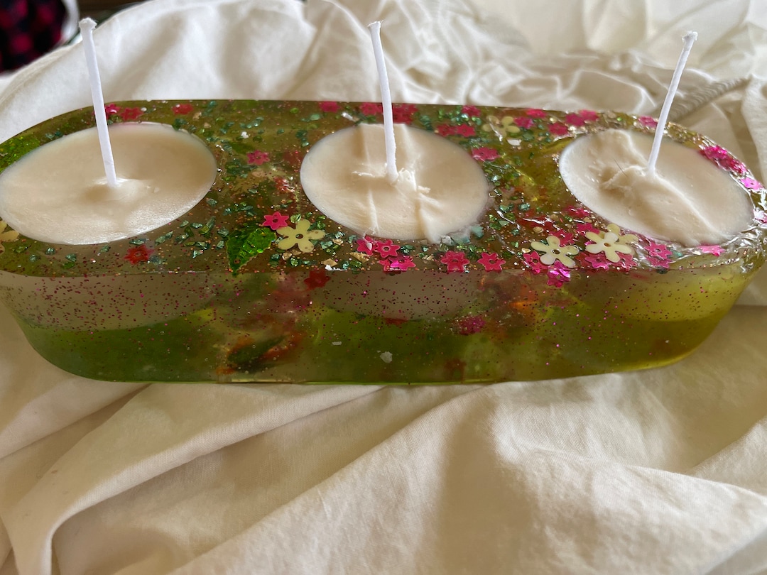 Epoxy Resin Candle Holder With Soy Wax Candle - Etsy