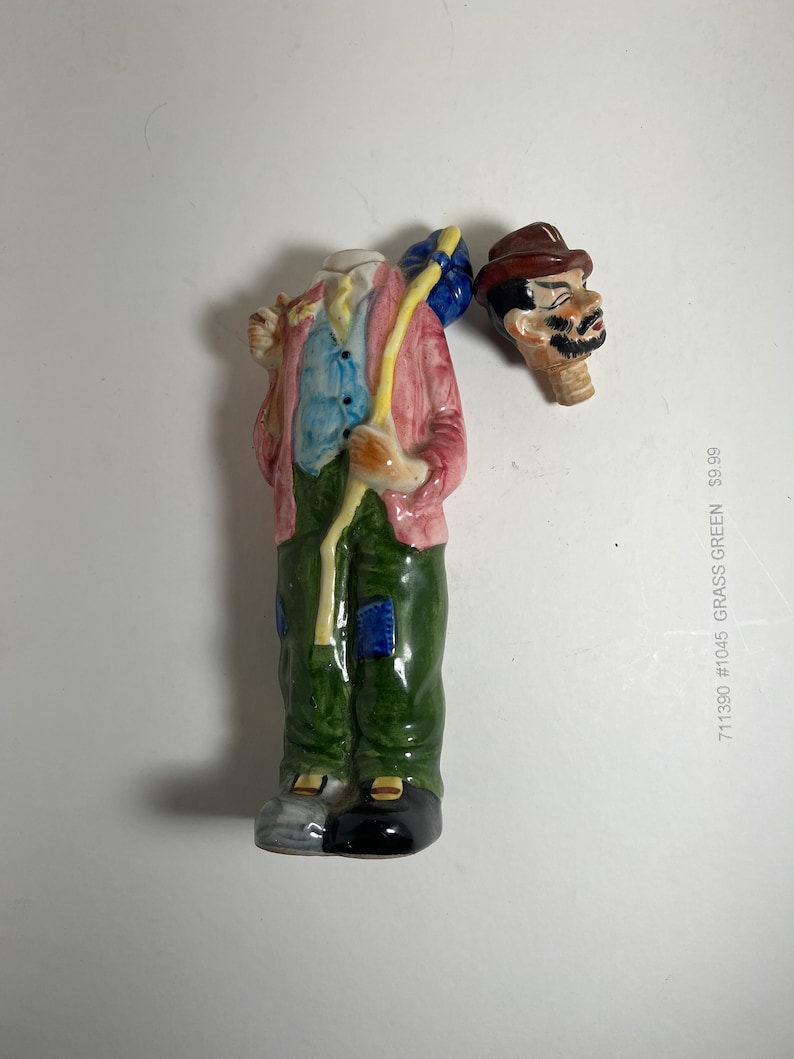 Ceramic Hobo Hand Painted Figure With Stick Multi Color Suit - Etsy