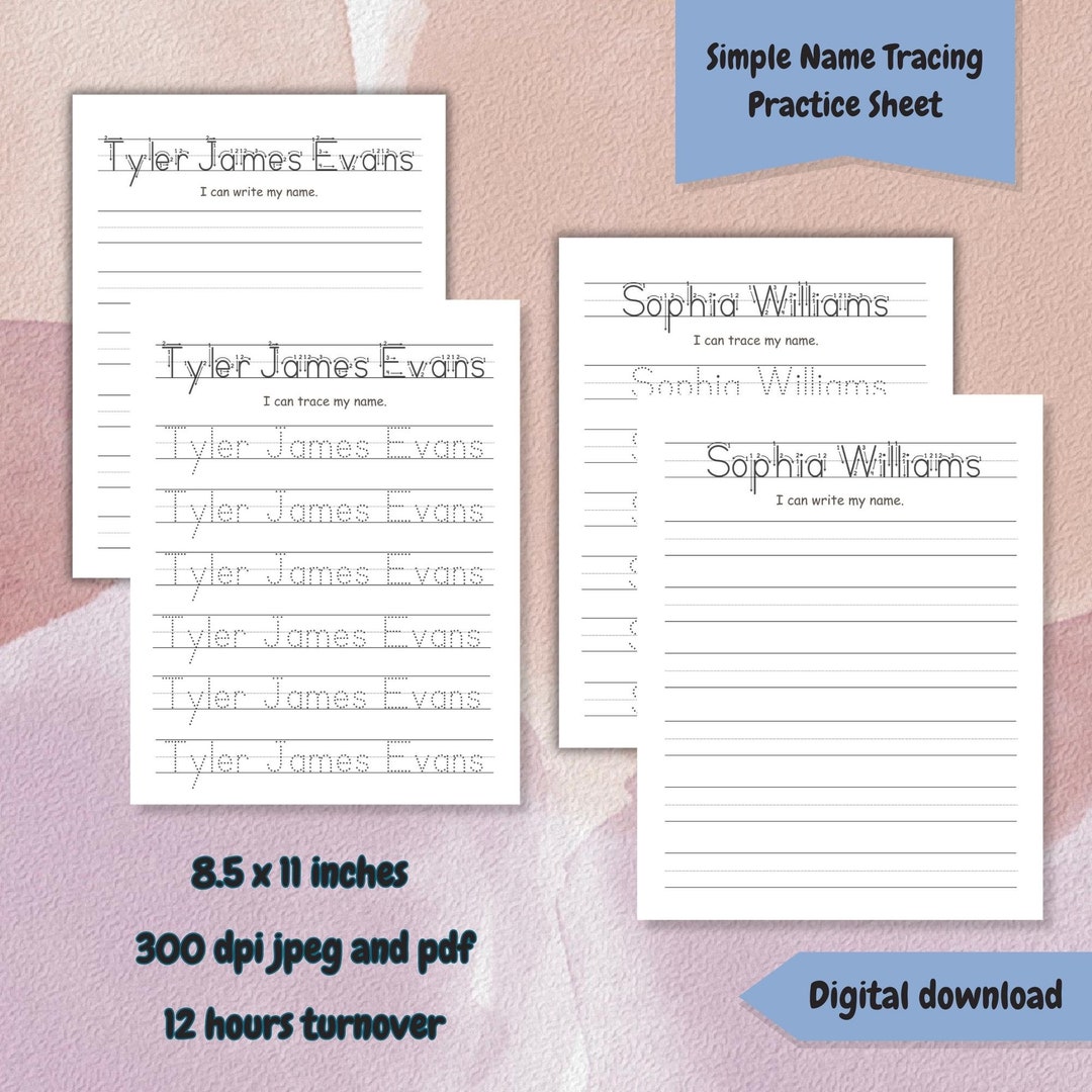 Custom Name Tracing Worksheet I Name Practice Worksheet I - Etsy