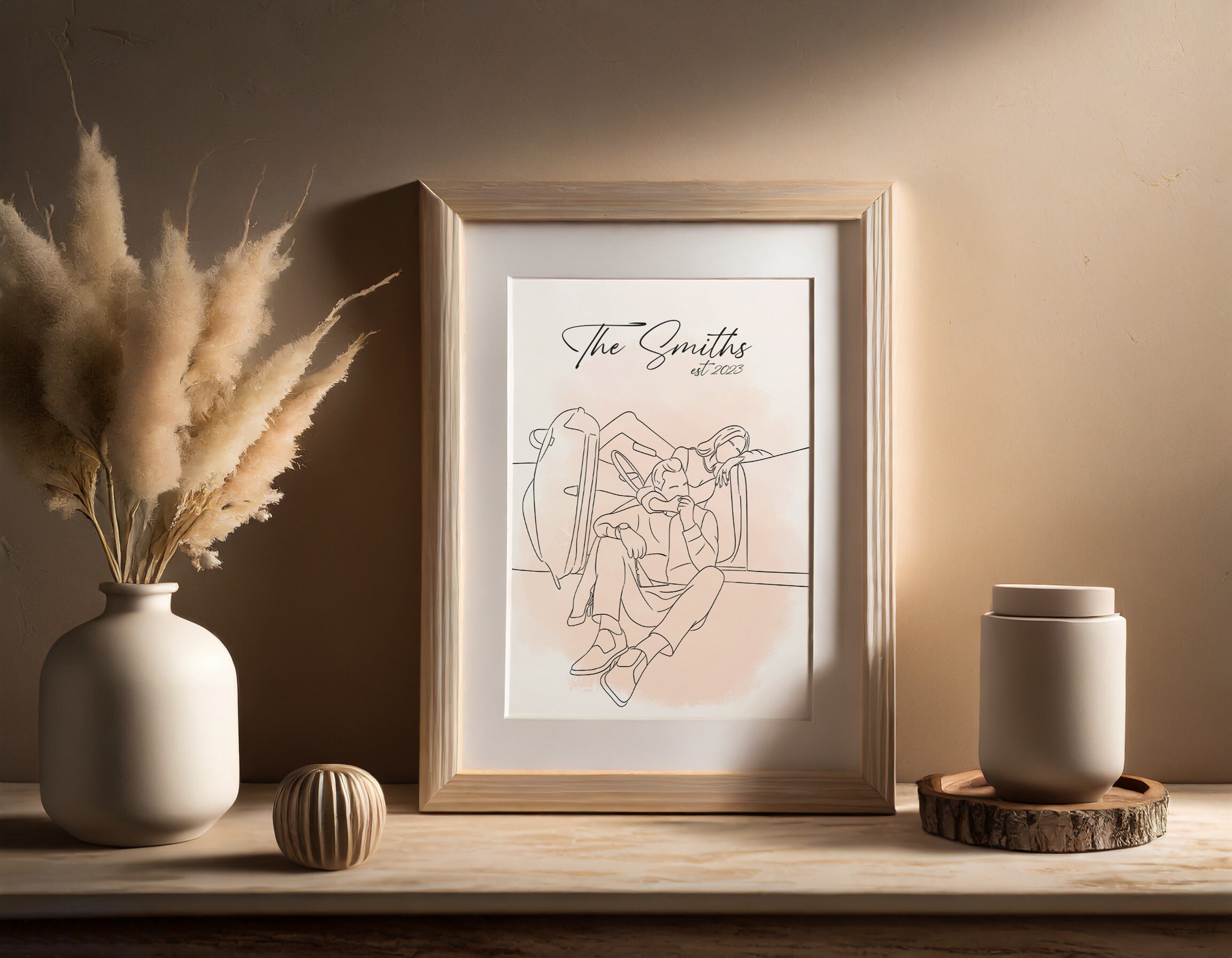 Custom Line Drawing, One Line Drawing, Custom Couple Portrait, Custom ...