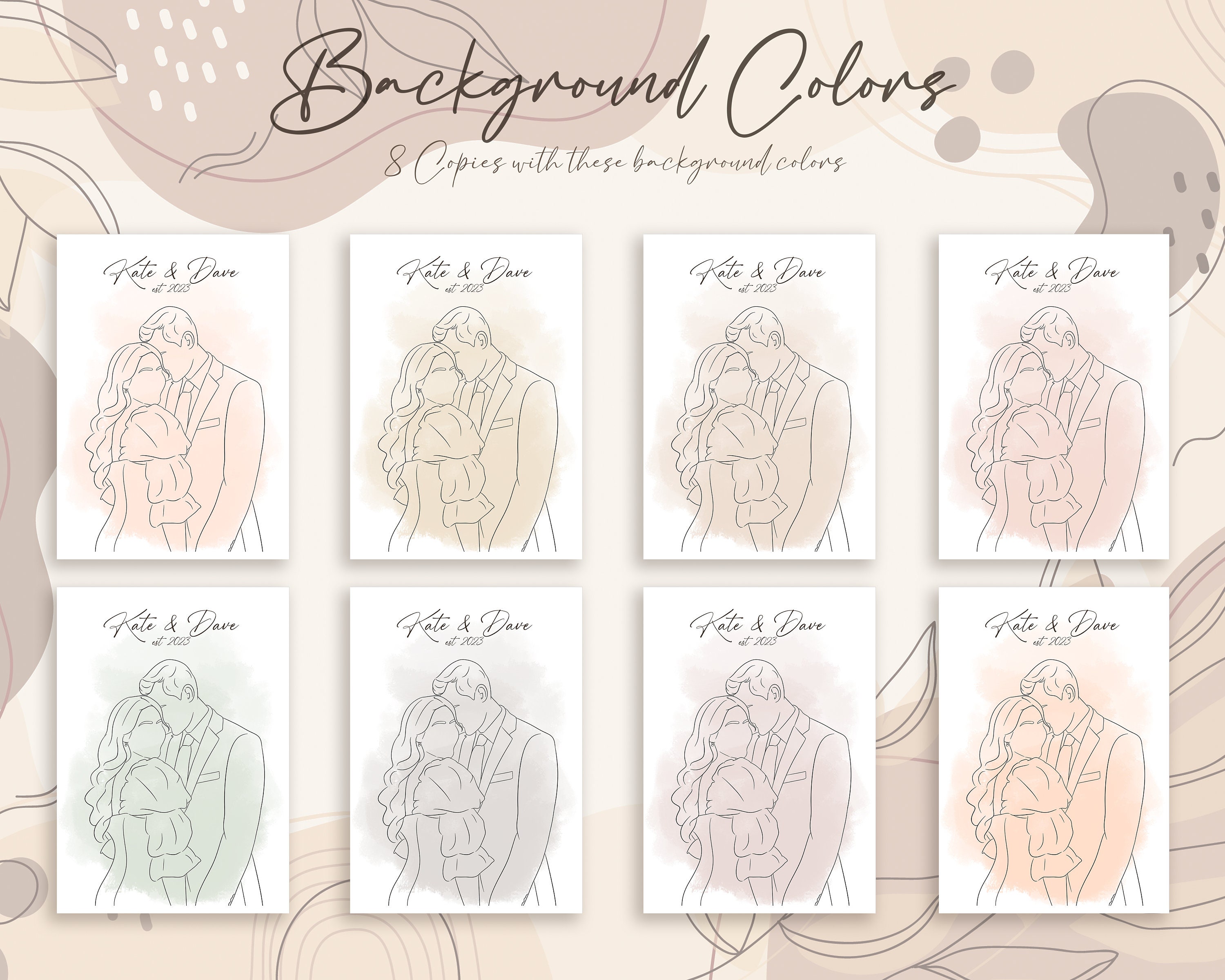 Custom Line Drawing, One Line Drawing, Custom Couple Portrait, Custom ...