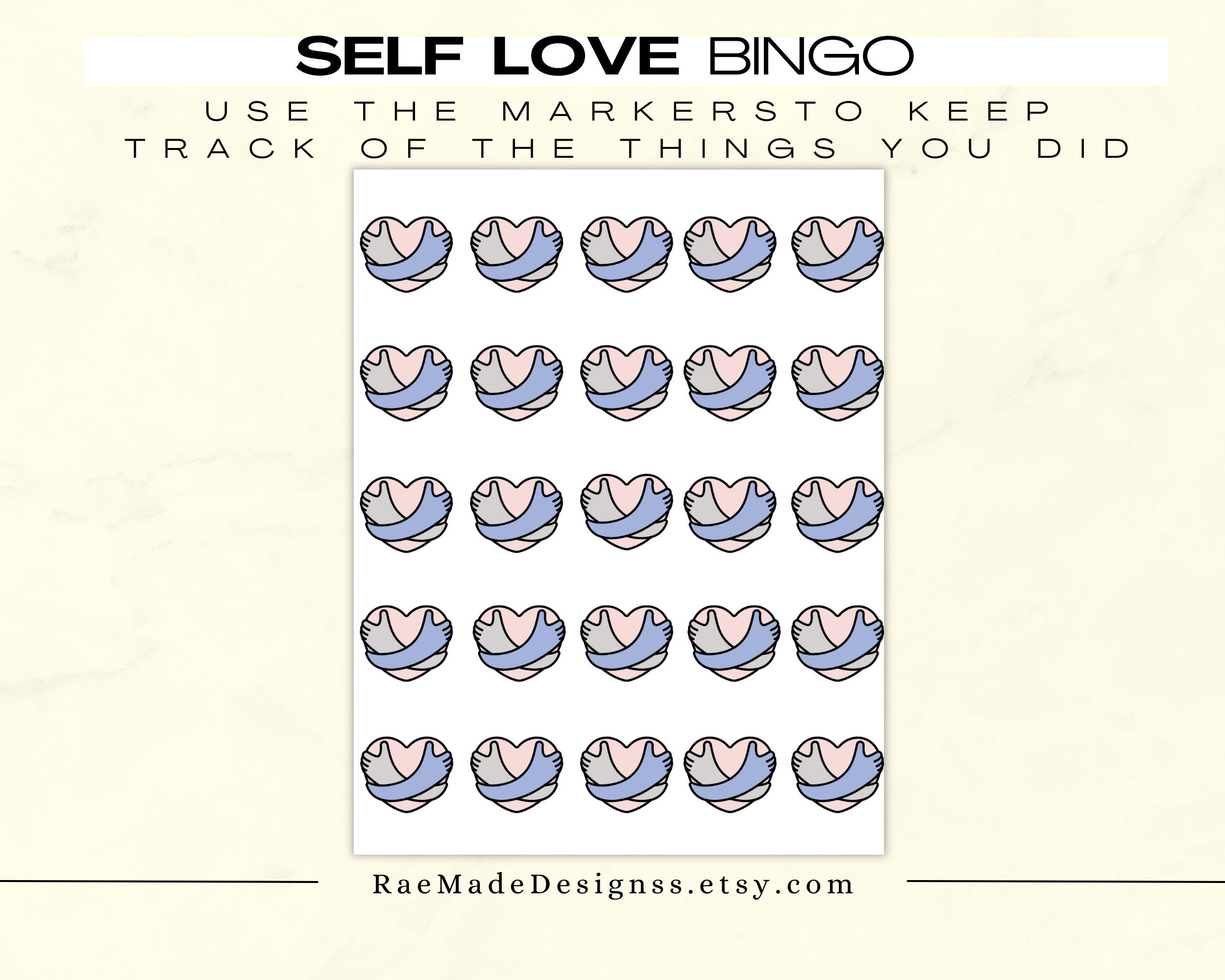Self Love Bingo, Self Care Printable, Mental Health Game, Self Love ...
