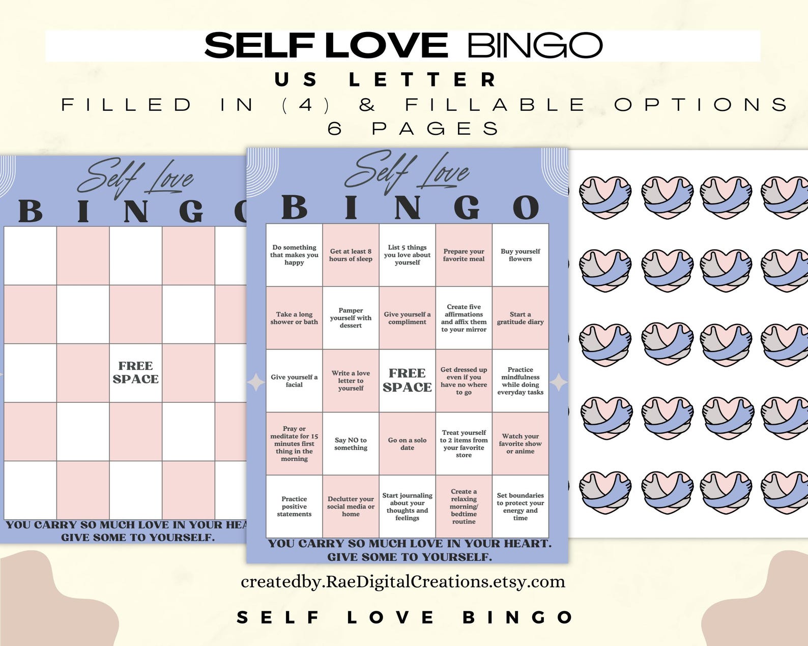 Self Love Bingo, Self Care Printable, Mental Health Game, Self Love ...
