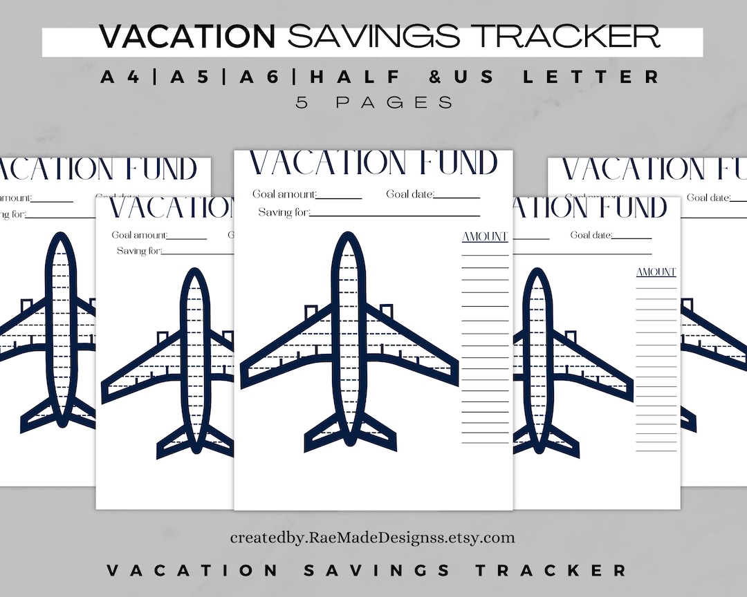 Vacation Savings Tracker, Savings Log, Travel Budget Tracker Printable ...