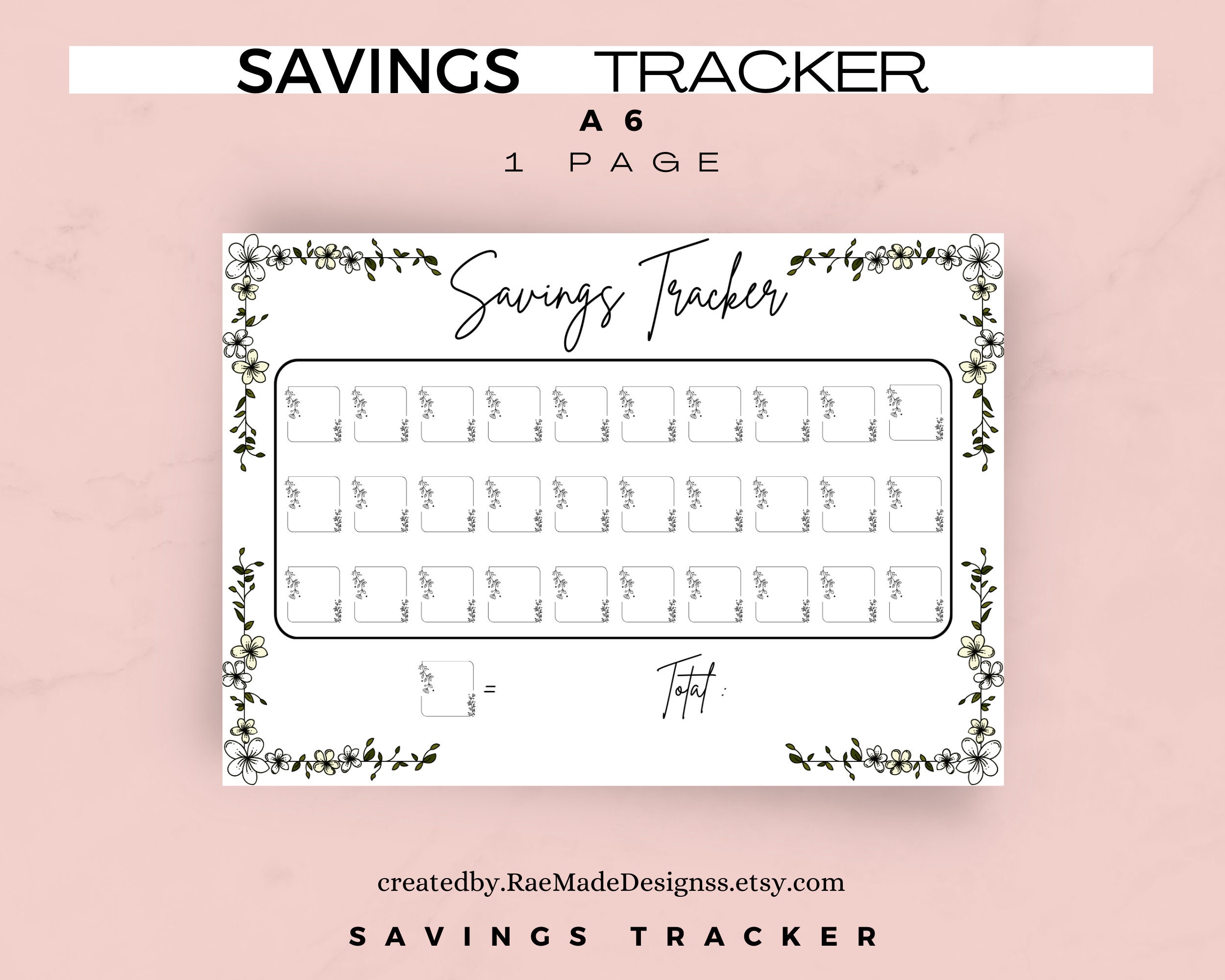 Savings Tracker Printable, Budget Tracker Printable, Savings Fund, Save ...