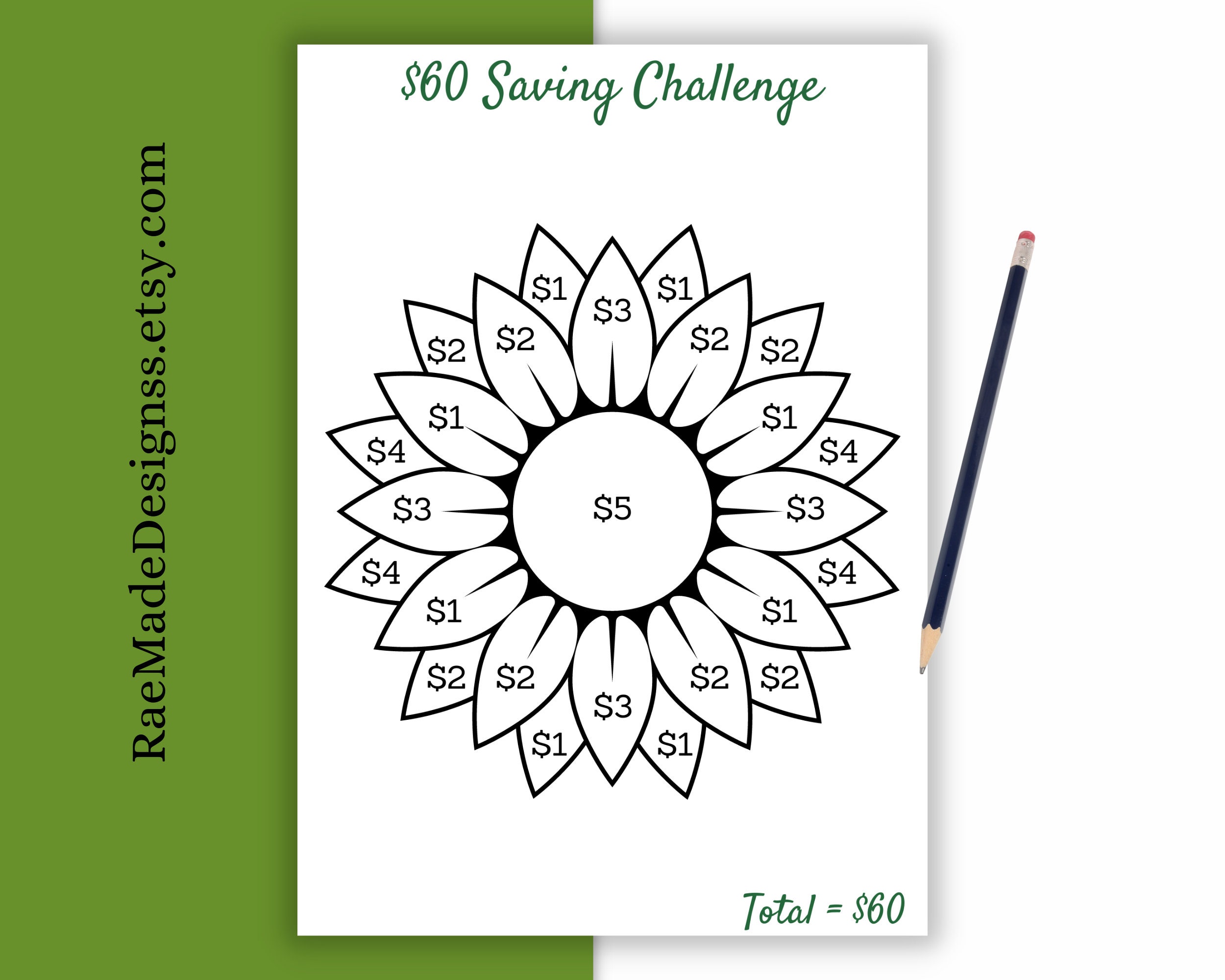 Coloring Savings Challenge, Mini Savings, Save Money Challenge, Color ...