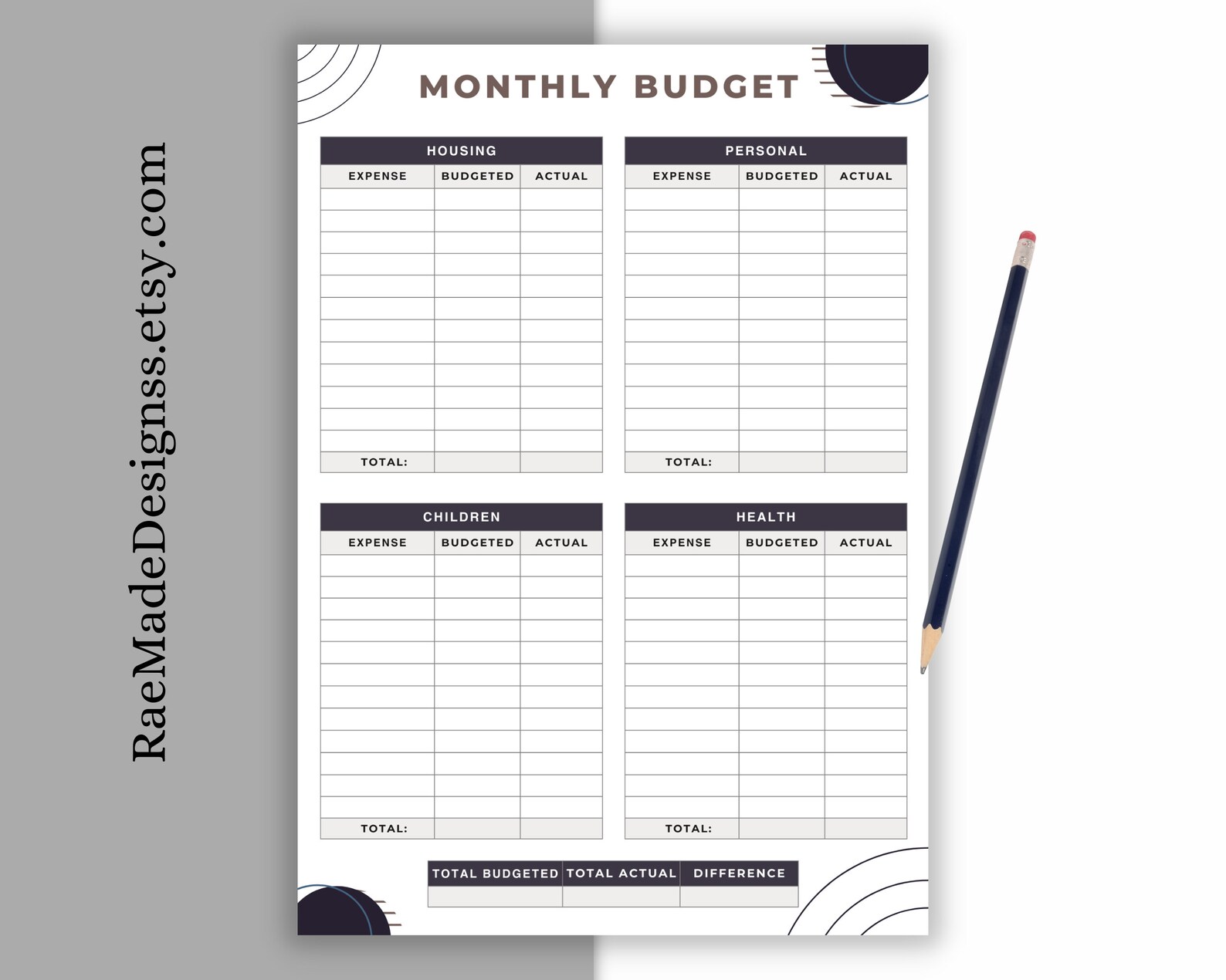 Monthly Budget Tracker Printable, Finance Planner, Budget Tracker ...