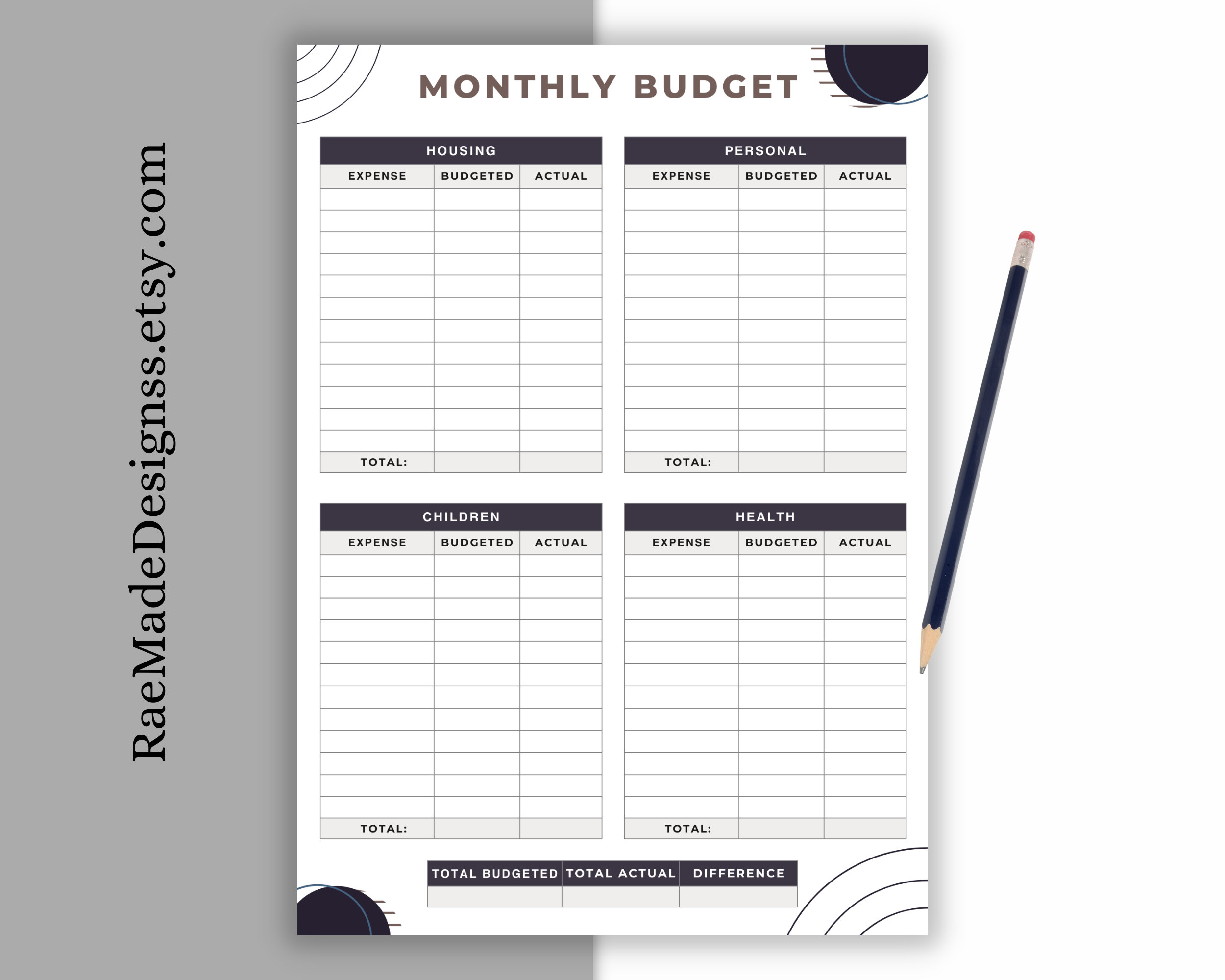 Monthly Budget Tracker Printable, Finance Planner, Budget Tracker ...