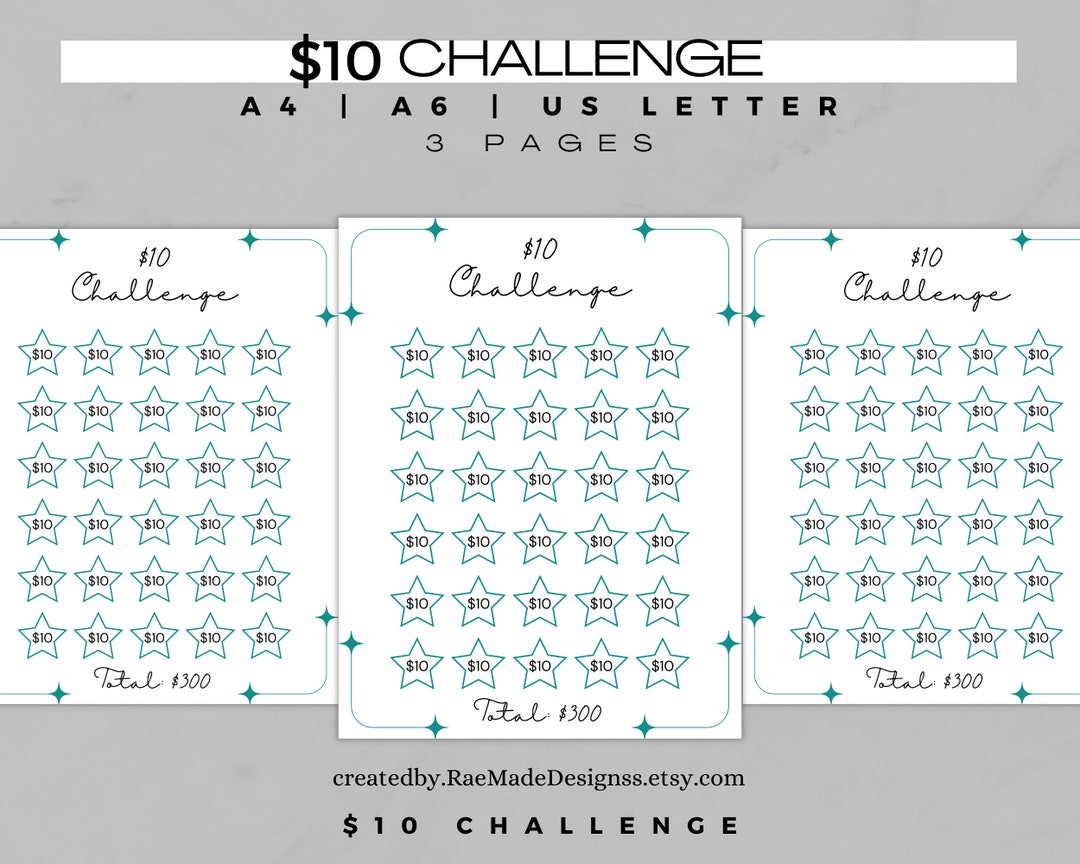 10 Dollar Saving Challenge, Low Income Saving Plan, Money Tracker, Save ...