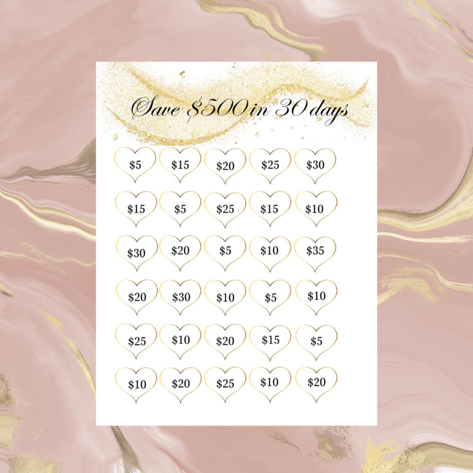 500 Savings Tracker | Save 500 | Savings Tracker | Money Challenge ...