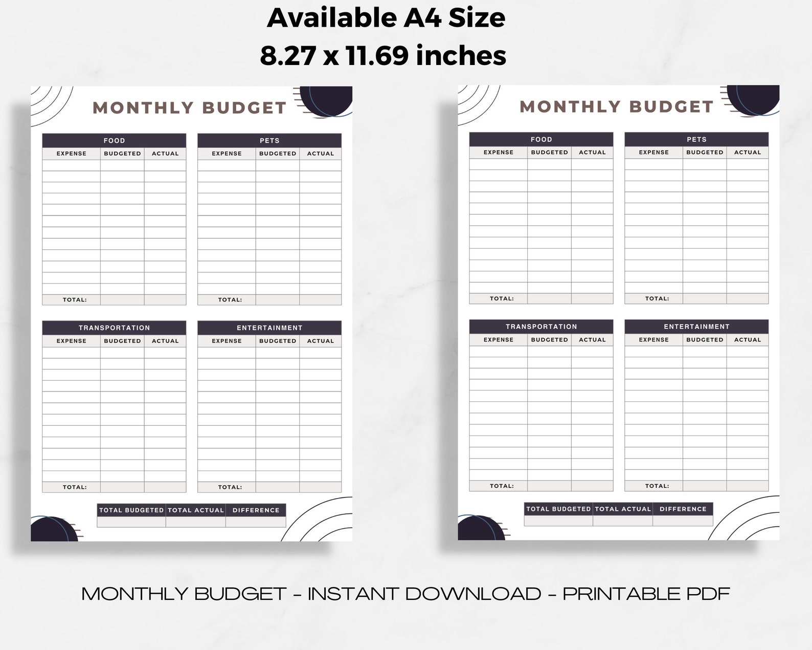 Monthly Budget Tracker Printable, Finance Planner, Budget Tracker ...