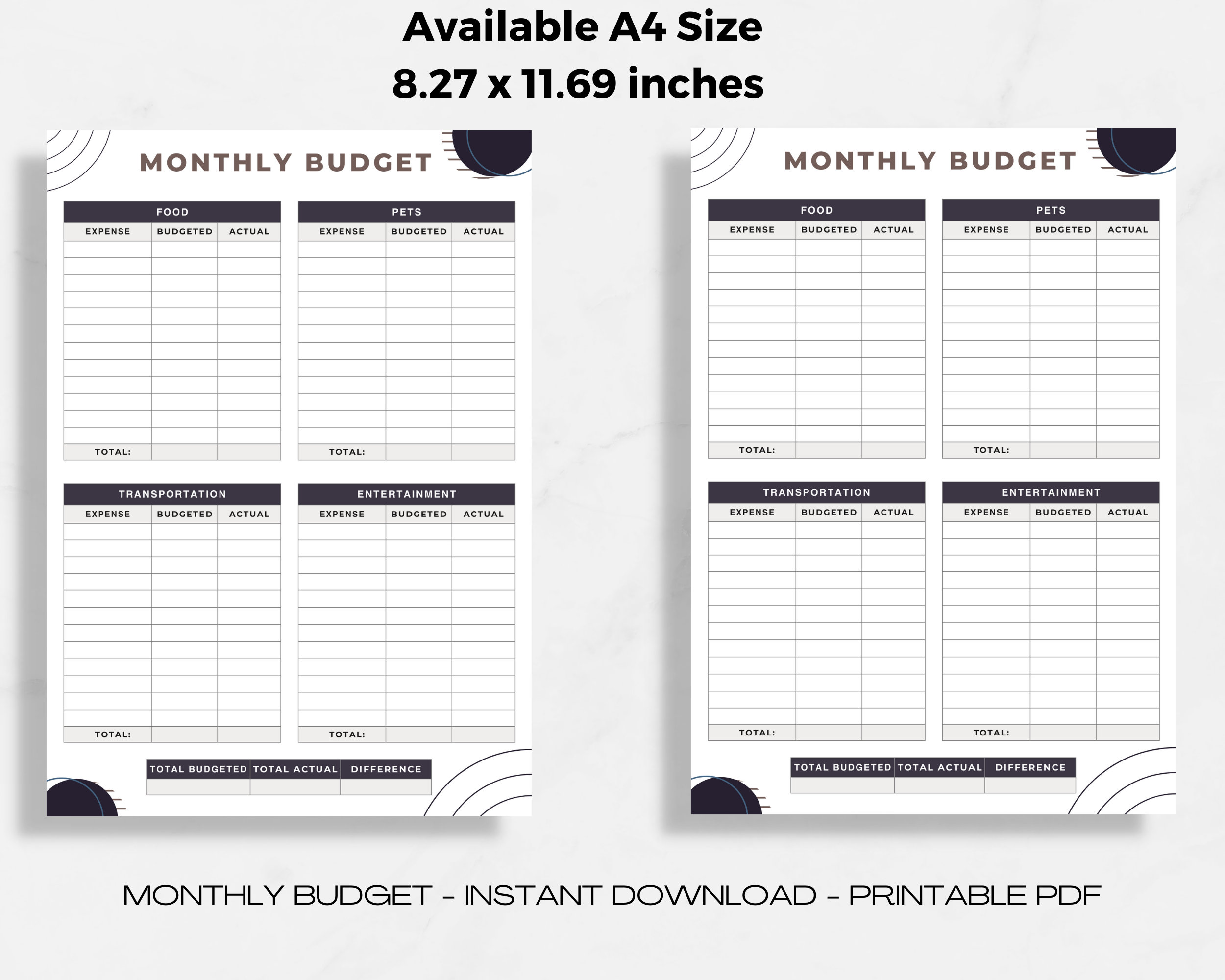 Monthly Budget Tracker Printable, Finance Planner, Budget Tracker ...