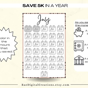 5K Savings Challenge: A6 Monthly Budget Tracker (PDF) - Etsy